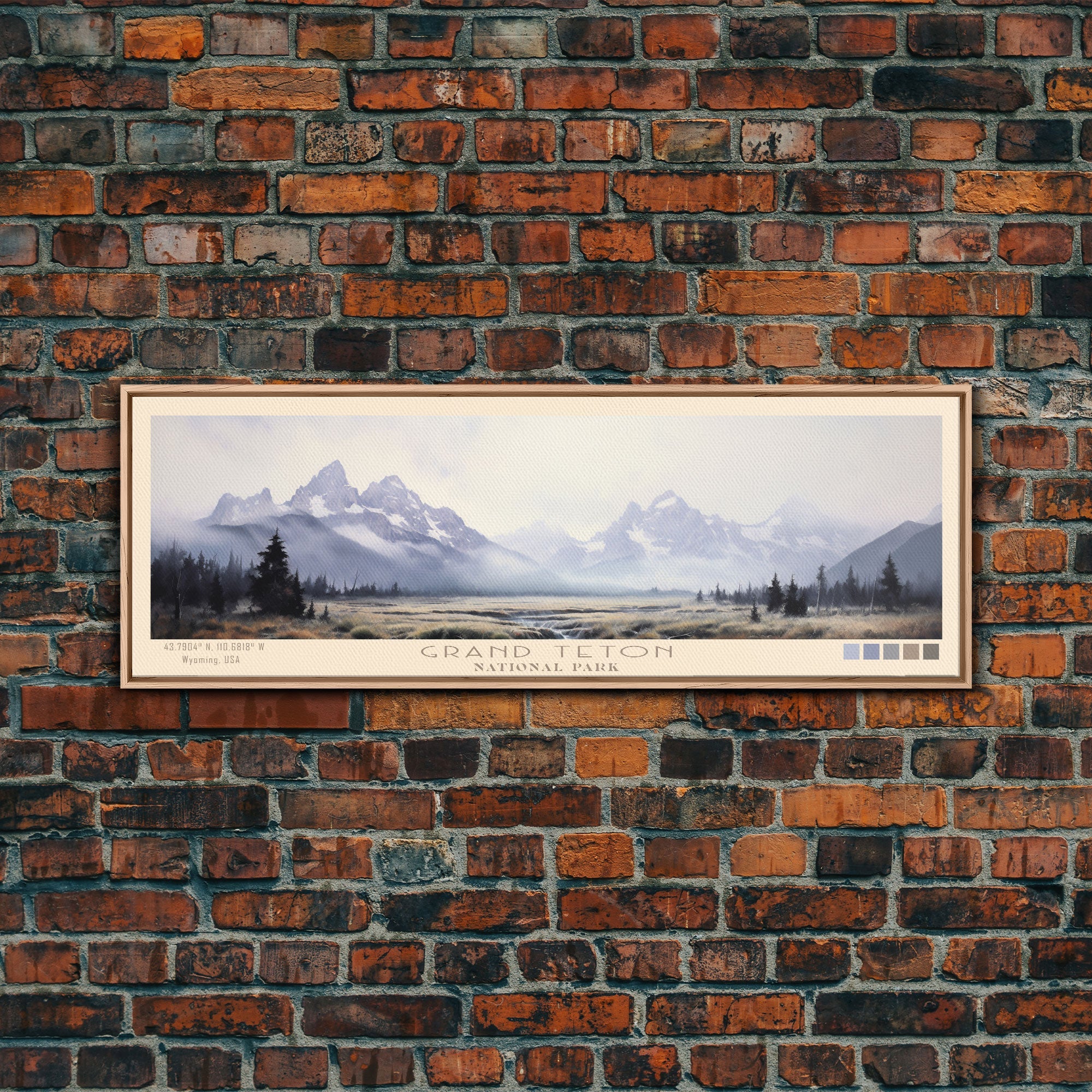 Grand Teton National Park Panoramic Wyoming Travel Art, National Park