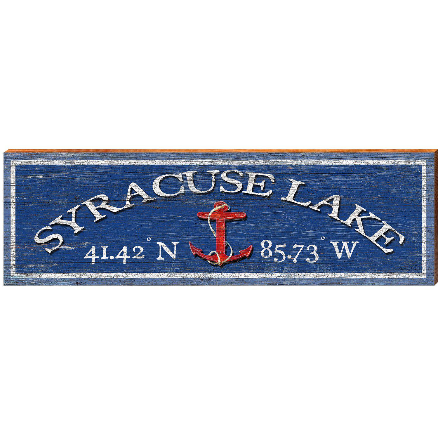 Syracuse Lake Anchor Navy Latitude Longitude | Wall Art Print on Real