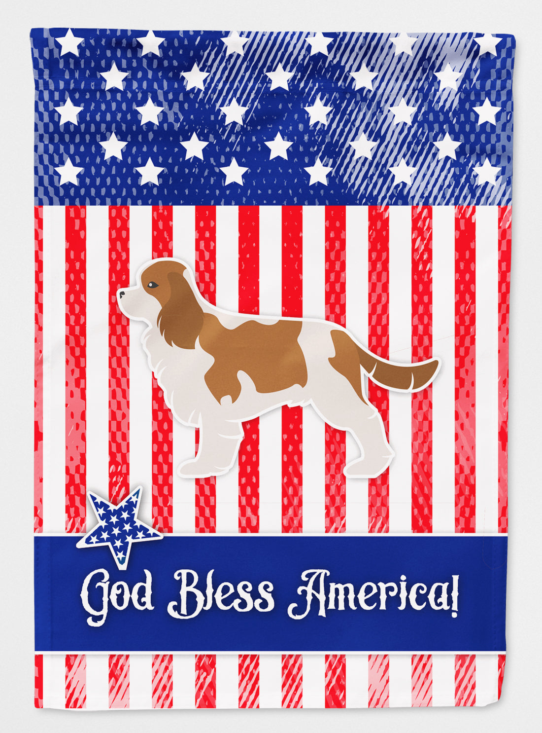 USA Patriotic Cavalier King Charles Spaniel Flag Canvas House Size BB3