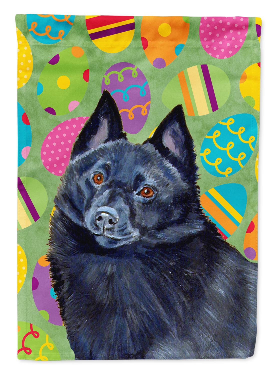 Schipperke Easter Eggtravaganza Flag Canvas House Size