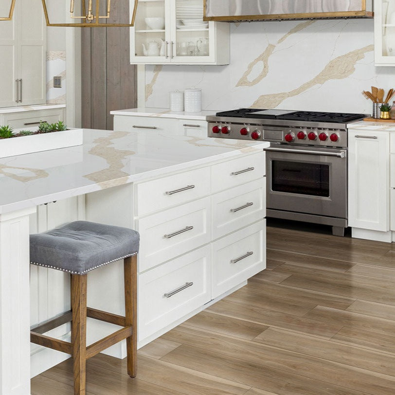 MSI Calacatta Leon Gold™ Premium Quartz Prefabricated Countertop - Isl