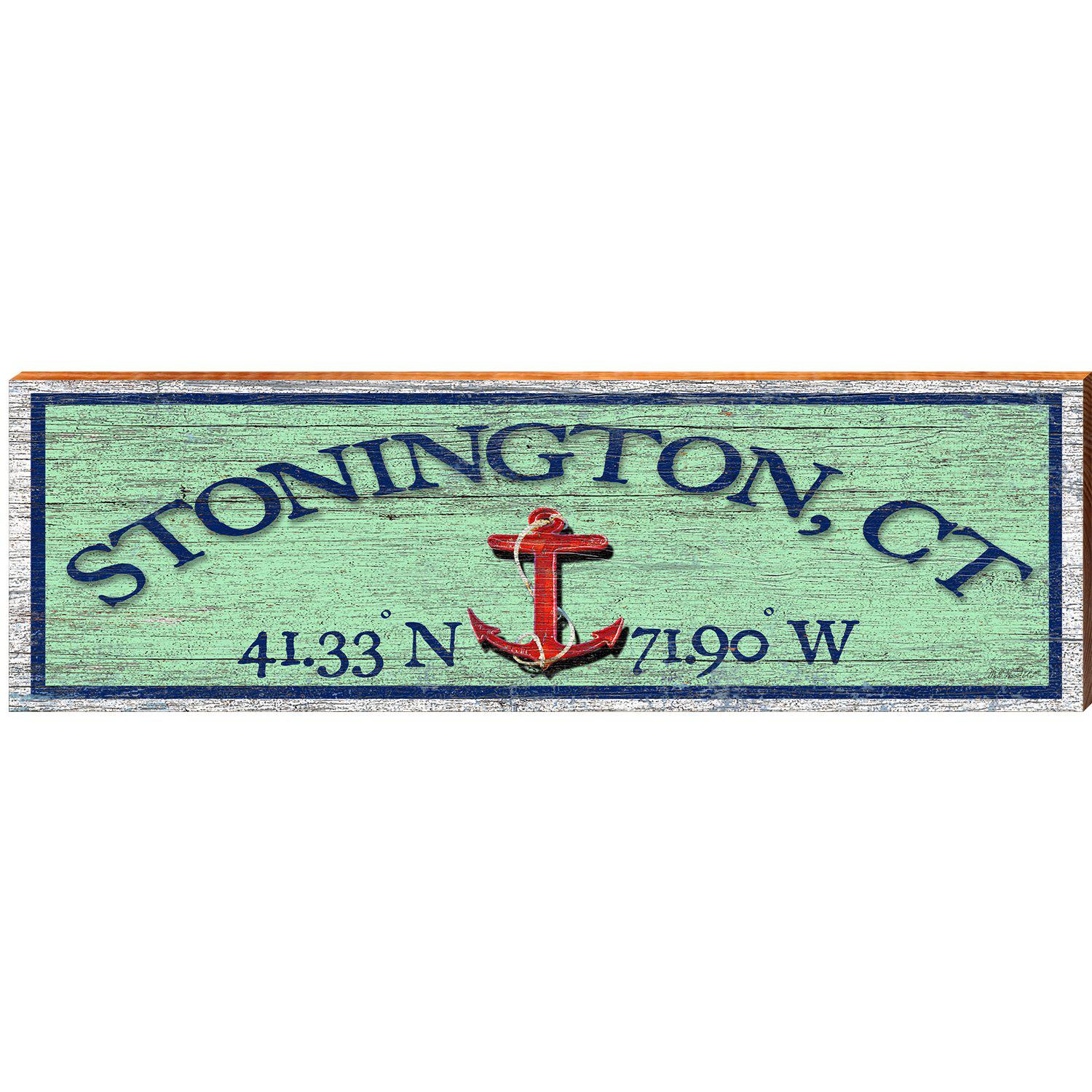 Stoneington, CT Anchor Green Latitude Longitude | Wall Art Print on Re