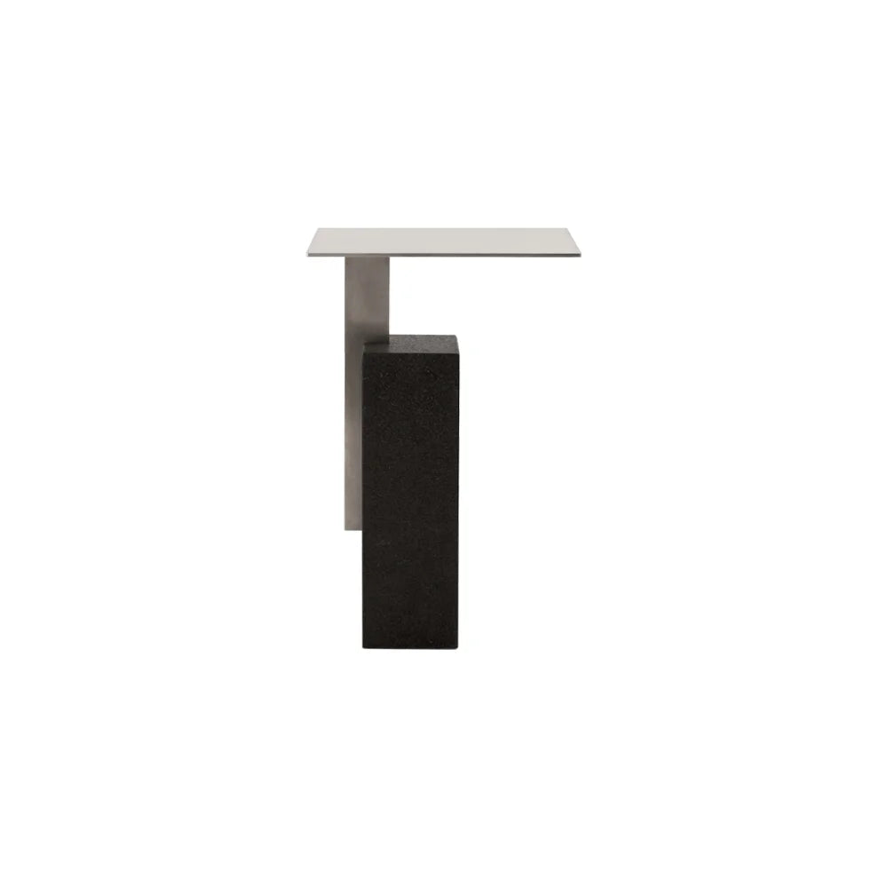 Mono Side Table - Basalt And Stainless Steel Top