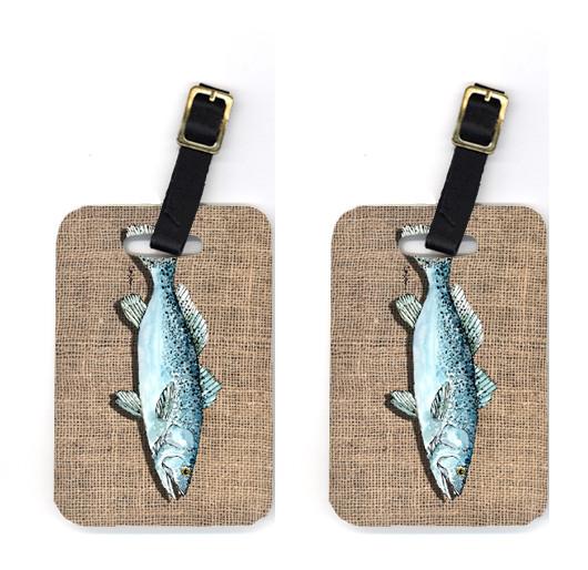 Pair of Fish Speckled Trout Luggage Tags