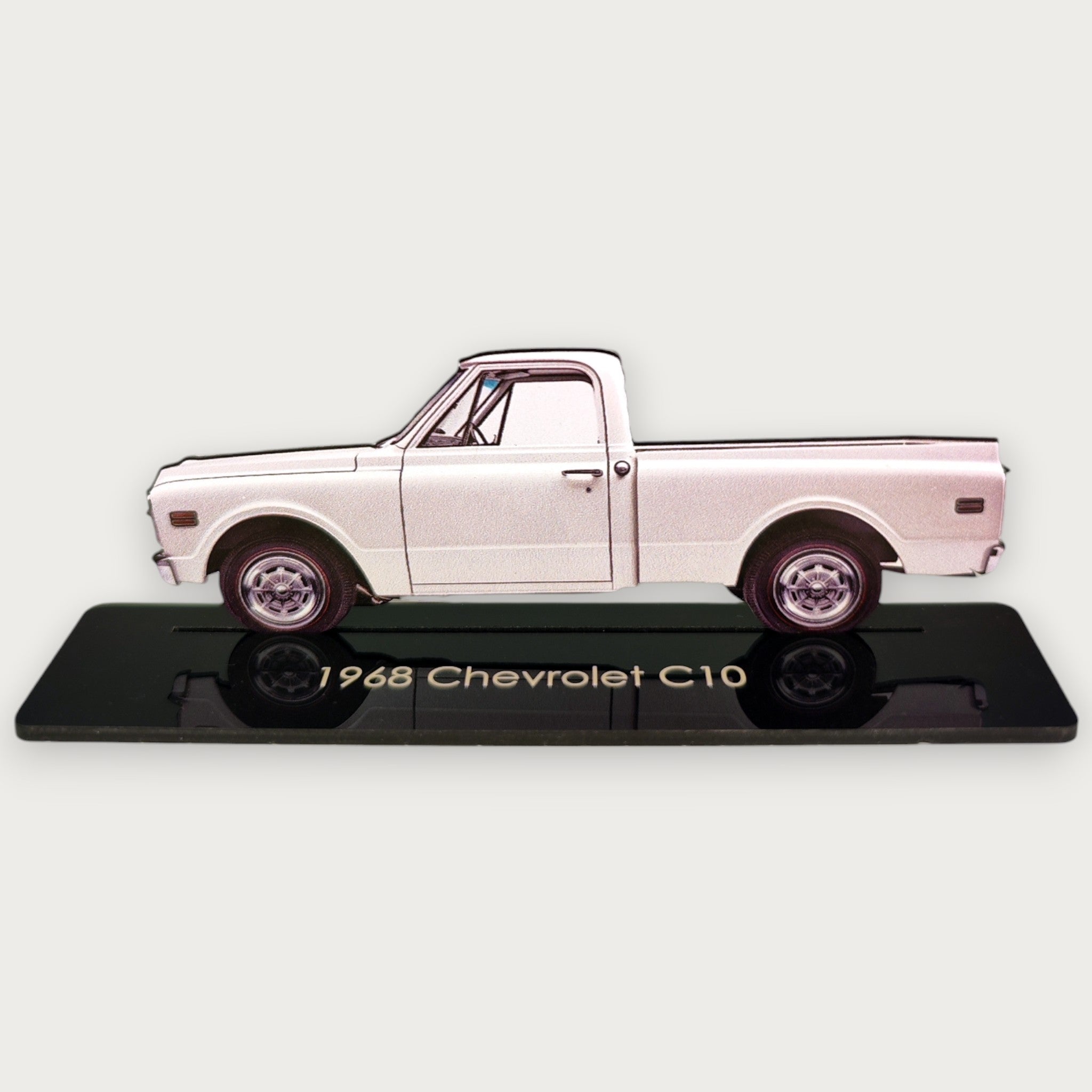 1968 Chevrolet C10 (2) Metal Car Wall Art, Color 2D Diecast Car Decor,