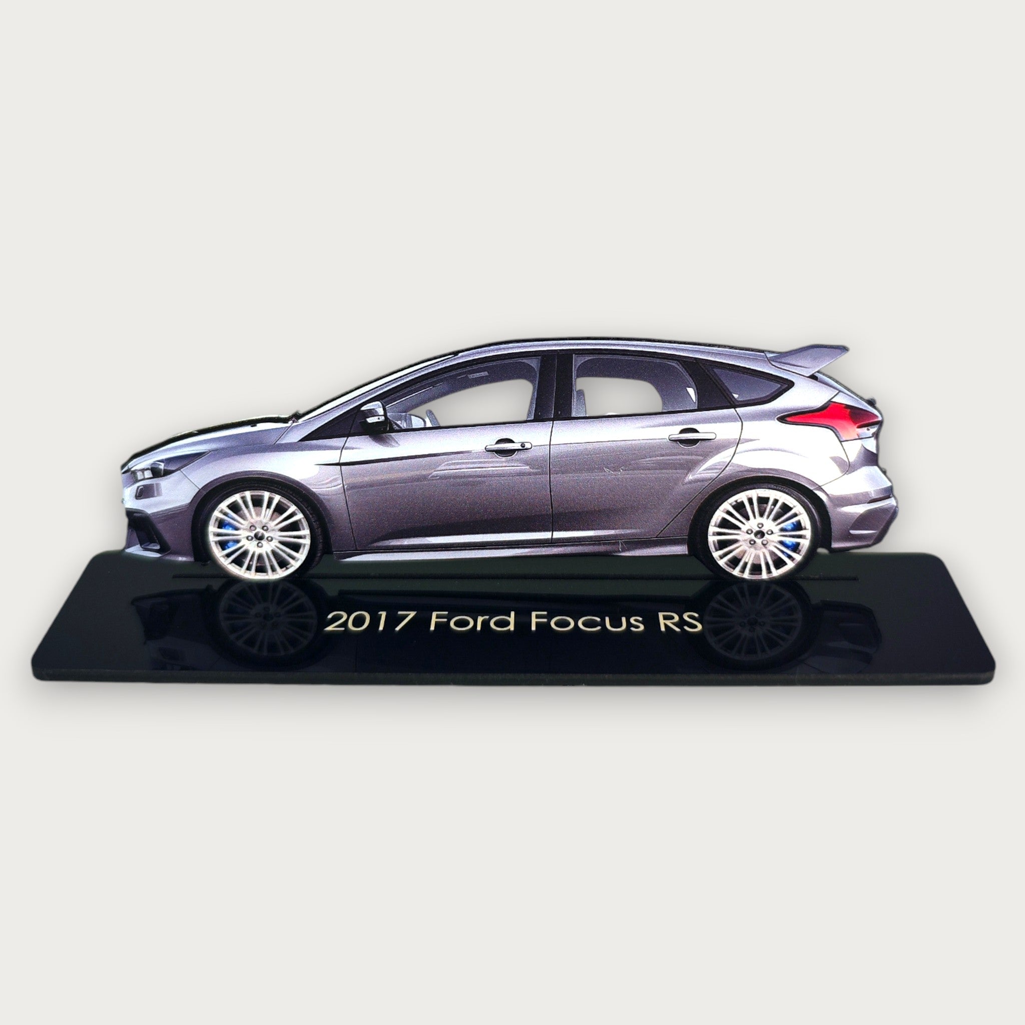 2017 Ford Focus RS (1) Metal Car Wall Art, Color 2D Diecast Car Decor,