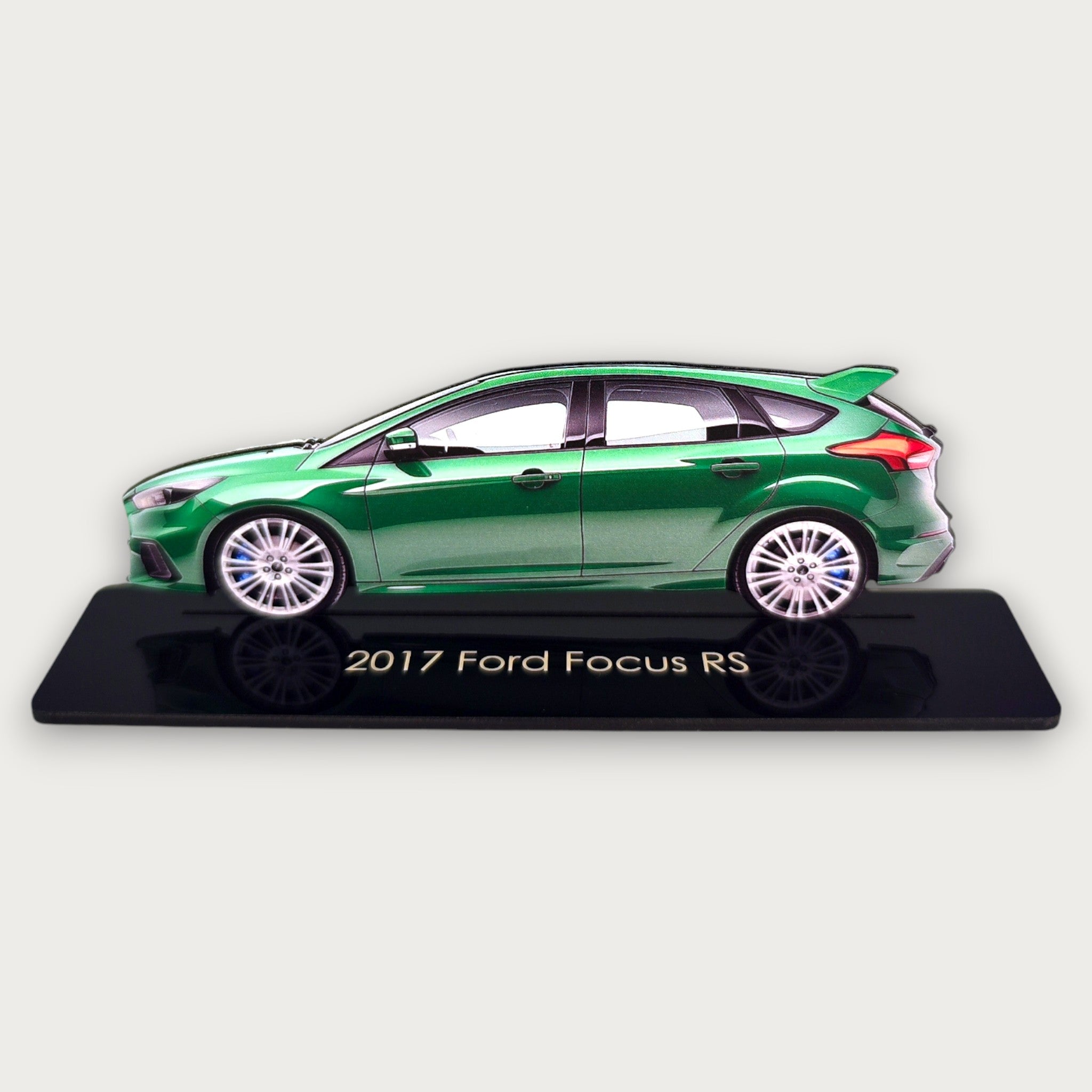 2017 Ford Focus RS (2) Metal Car Wall Art, Color 2D Diecast Car Decor,