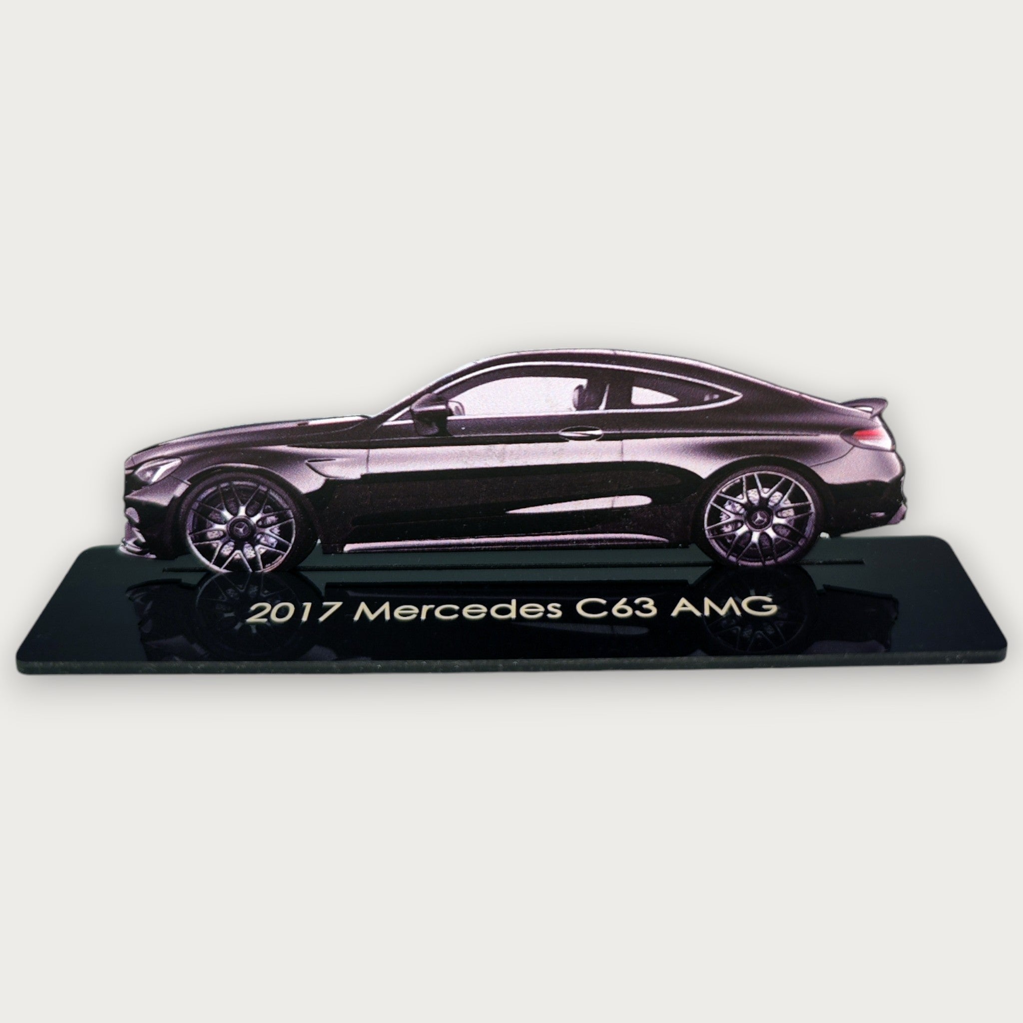2017 Mercedes C63 AMG (1) Metal Car Wall Art, Color 2D Diecast Car Dec