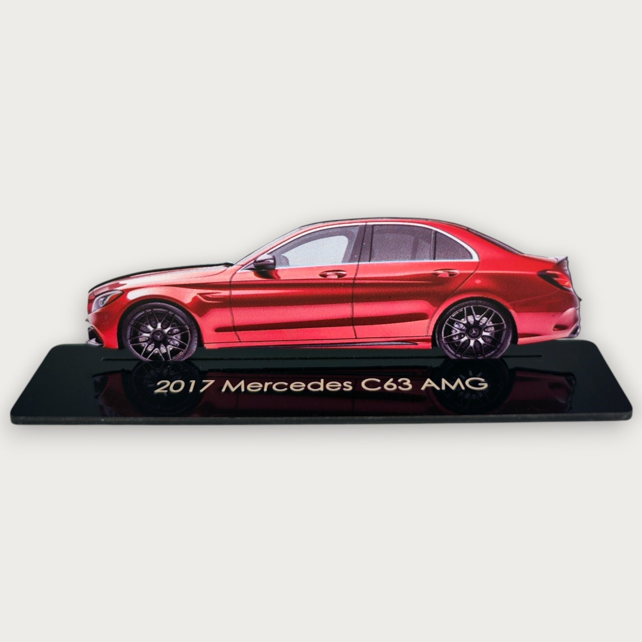 2017 Mercedes C63 AMG (2) Metal Car Wall Art, Color 2D Diecast Car Dec