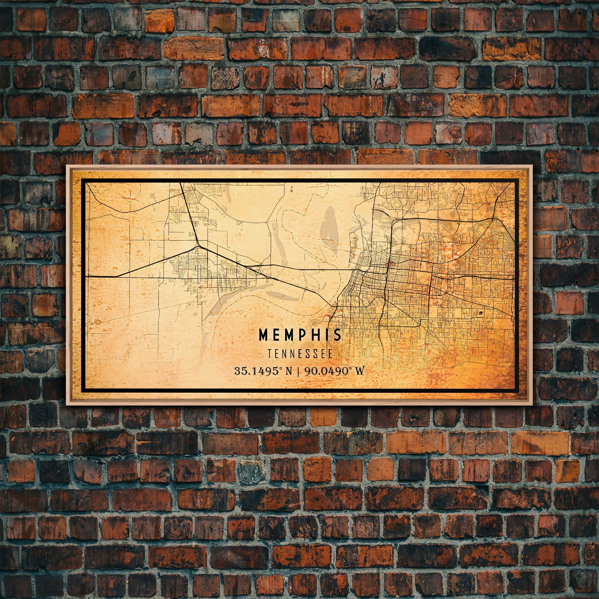 Memphis Tennessee Map Canvas Print, Bluff City Map, Home Of The Blues,