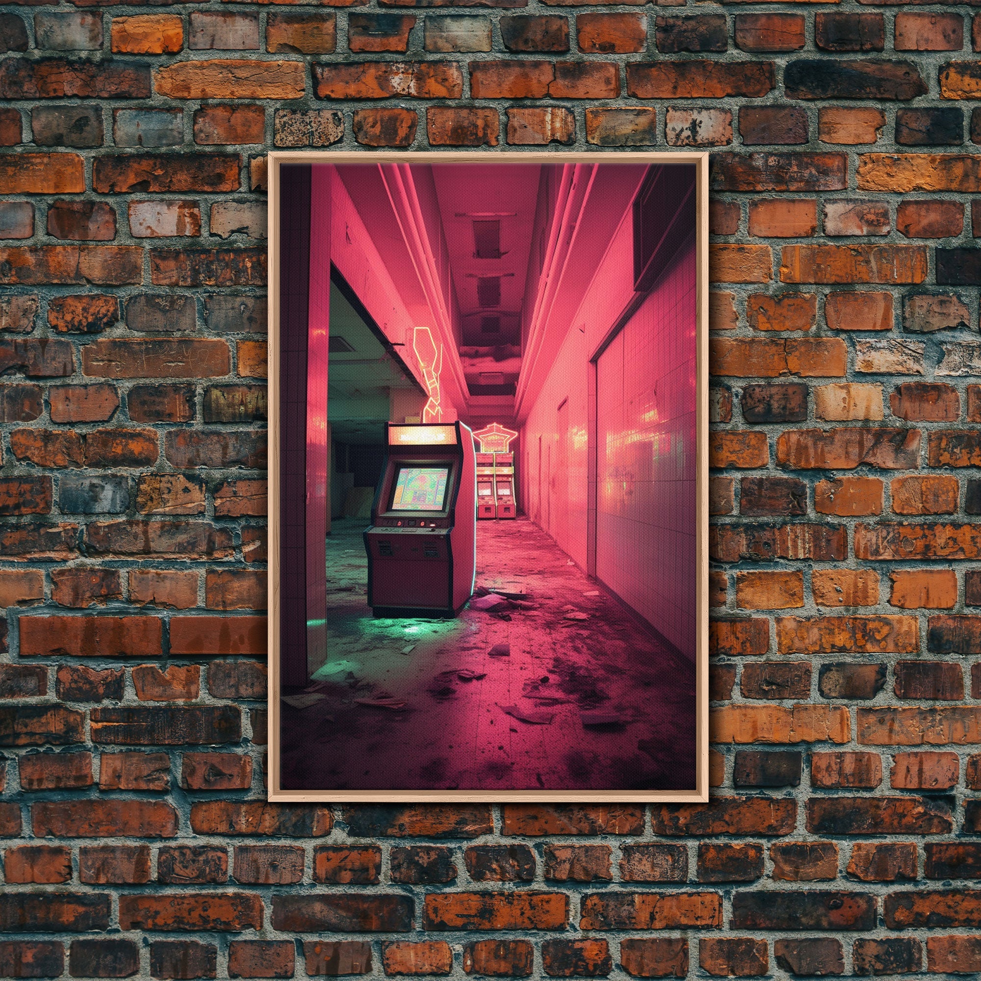 Arcade Machine, Retro Art, Arcade, Canvas Print, Wall Hanging, Portrai