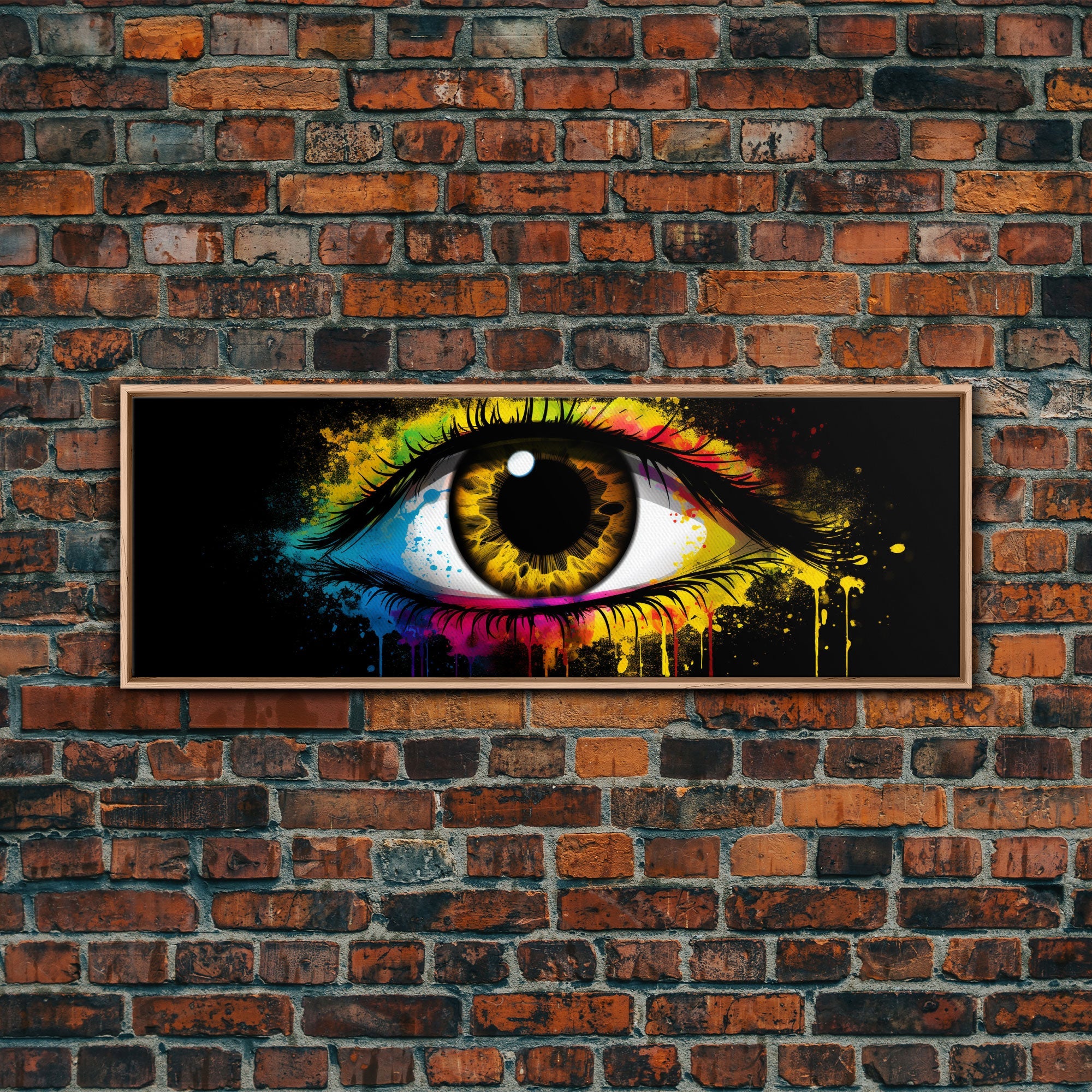 Vibrant Eye Canvas Art Print, Colorful Big Eye Art Painting, Eye Wall
