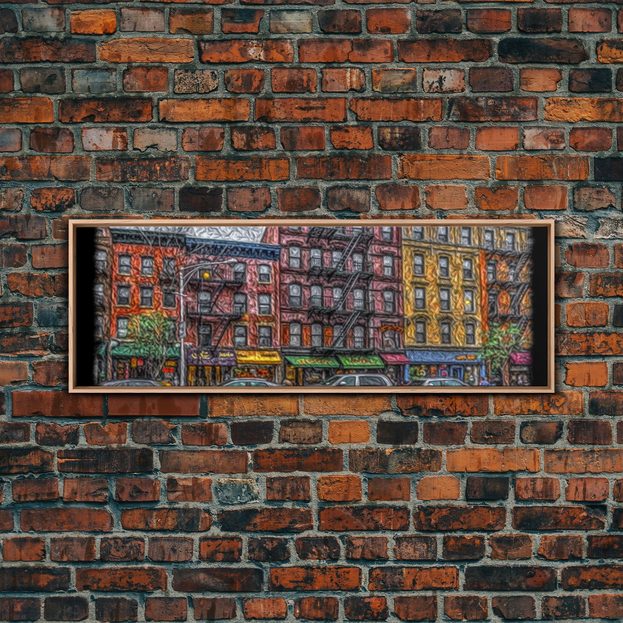 Abstract Row Of Buildings City Canvas Print, Large Urban Art Print, Ci