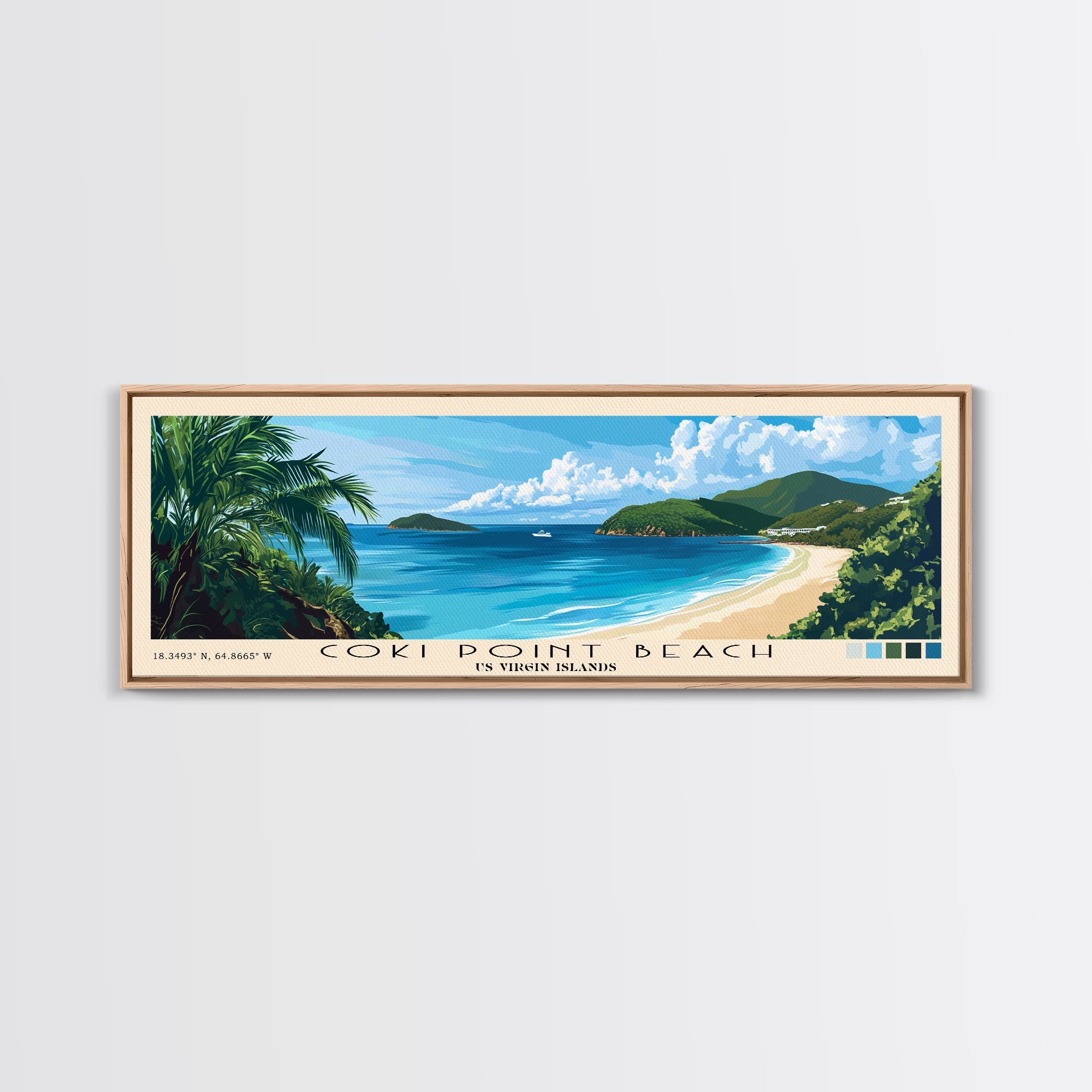 Coki Point Beach, US Virgin islands Panoramic Print, Vacation Gift, US