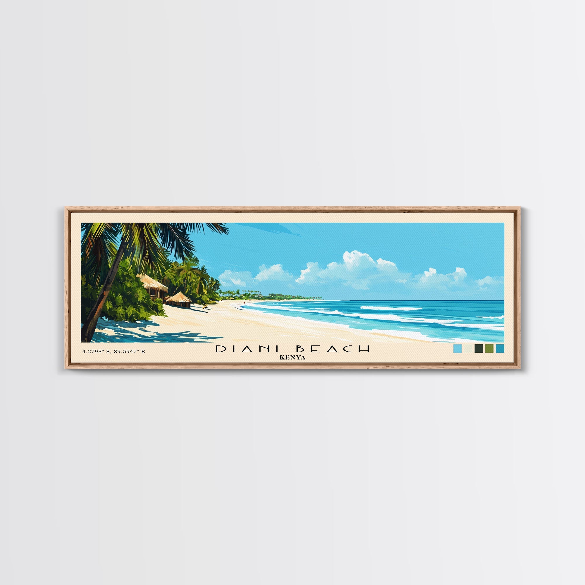 Diani Beach, Kenya Panoramic Print, Vacation Gift, Kenya Wall Art, Bea