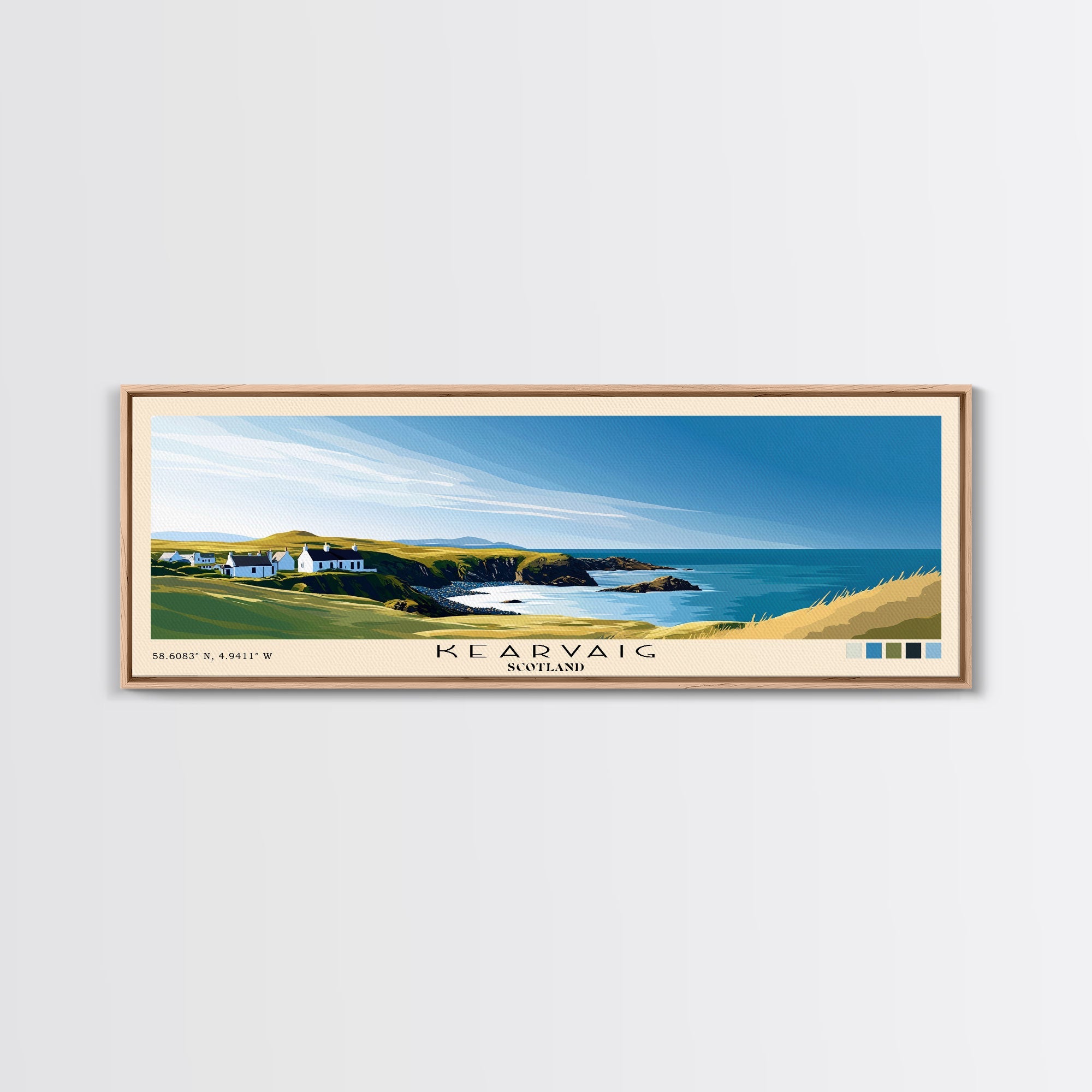Kearvaig, Scotland Panoramic Beach Print, Vacation Gift, Scotland Wall
