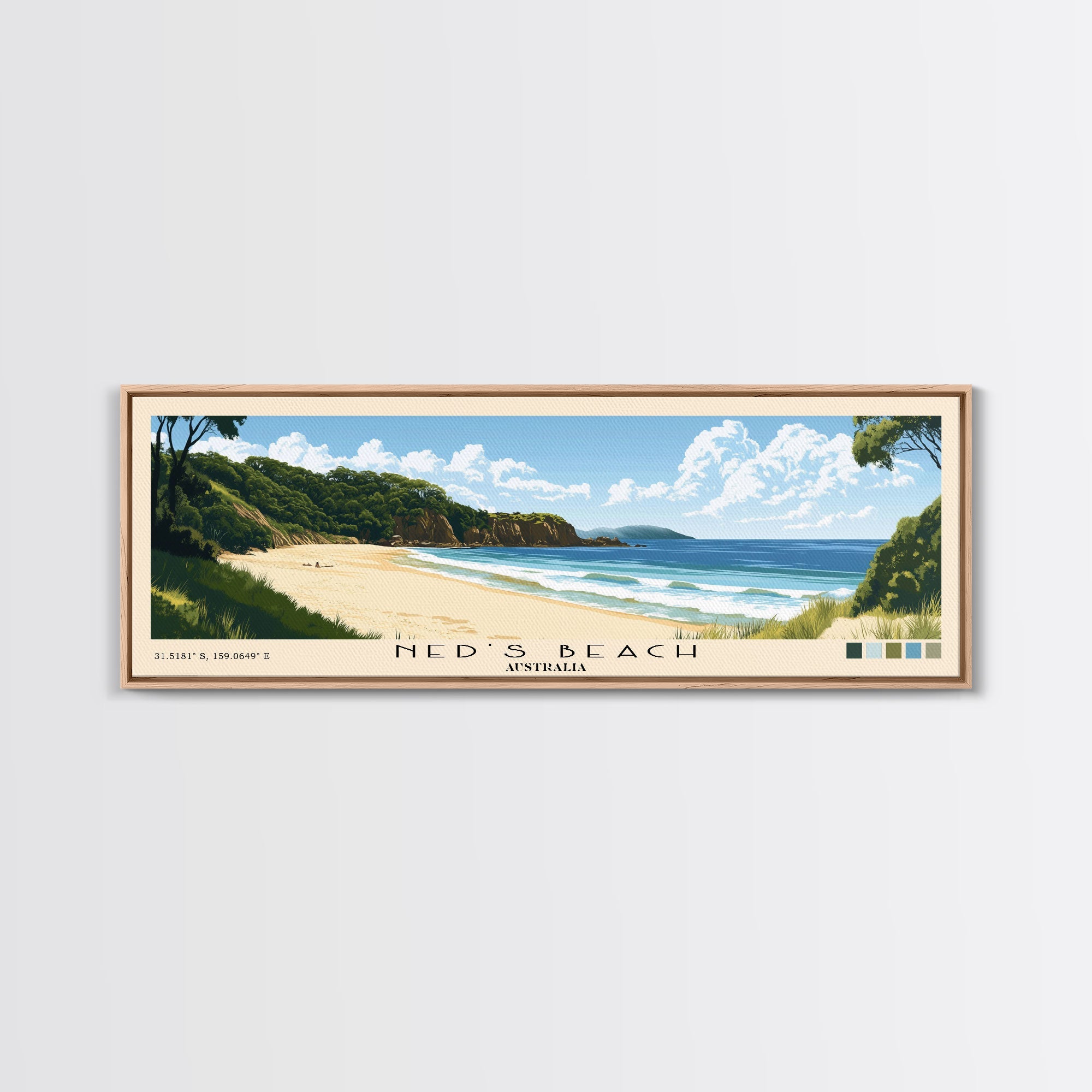 Ned's Beach, Australia Panoramic Print, Vacation Gift, Australia Wall