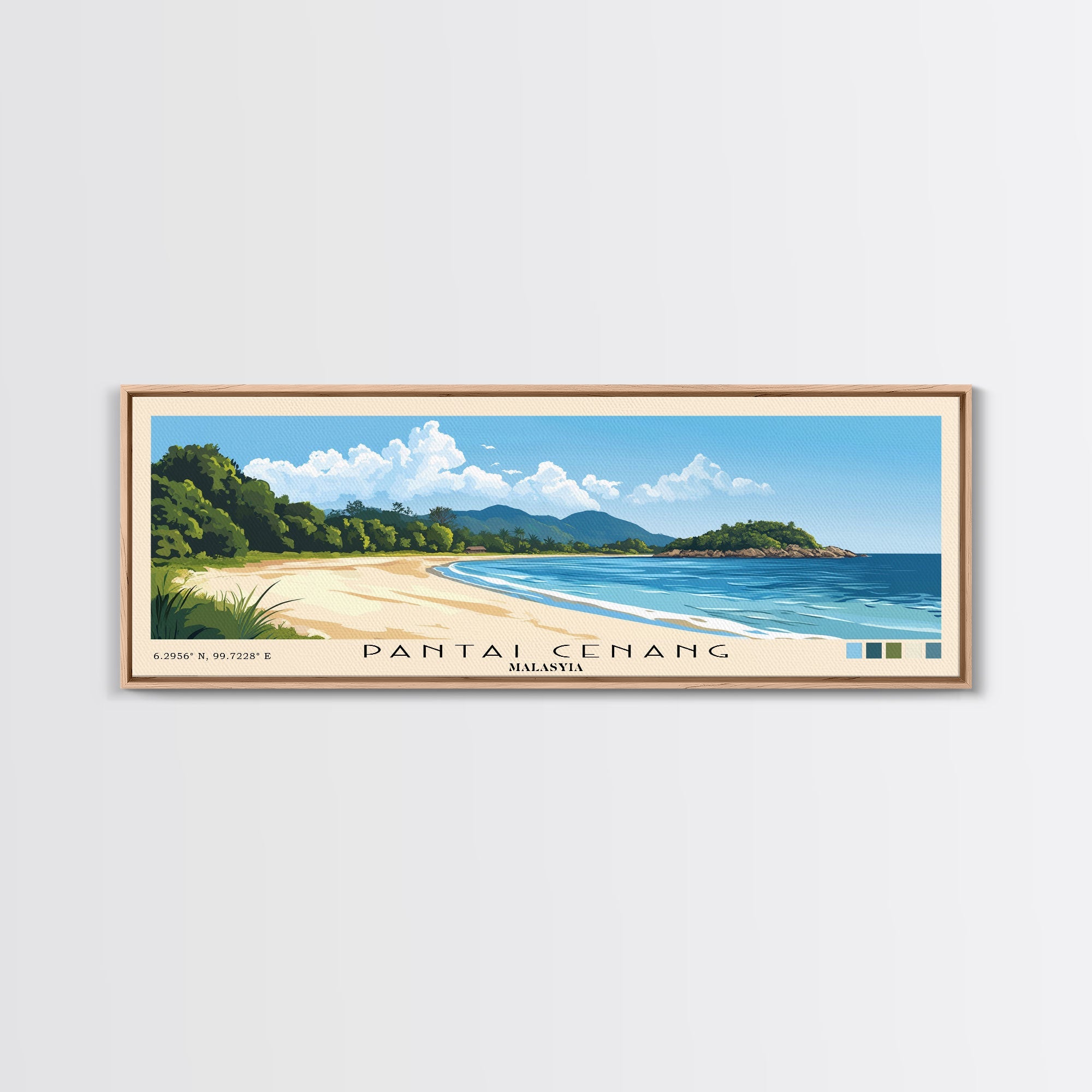 Pantai Cenang, Malasyia Panoramic Print, Vacation Gift, Malasyia Wall