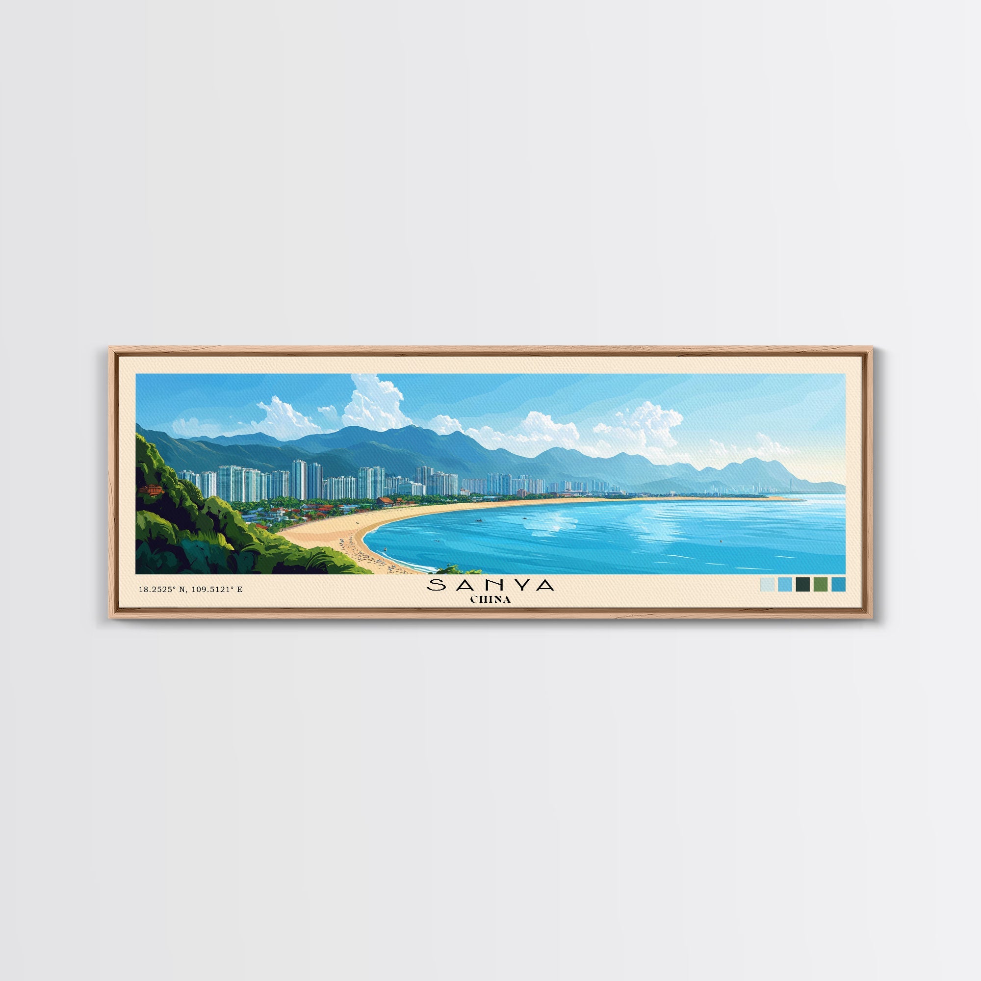 Sanya, China Panoramic Print, Vacation Gift, China Wall Art, Beach Pai