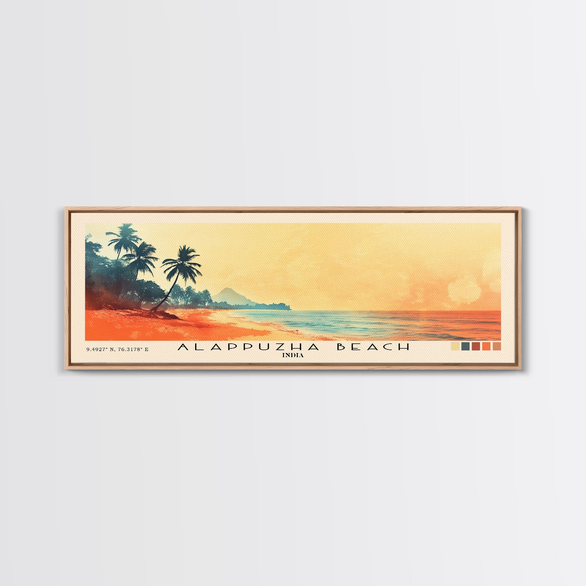 Alappuzha Beach, India Watercolor Print, Vacation Gift, India Wall Art