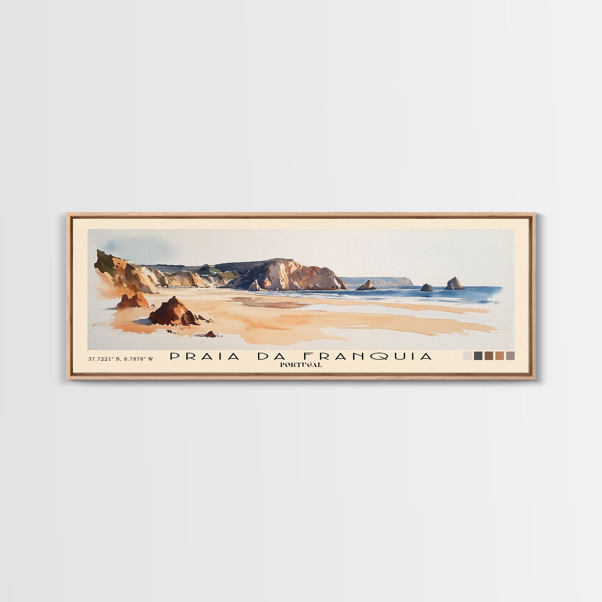 Praia da Franquia, Portugal Watercolor Print, Vacation Gift, Portugal