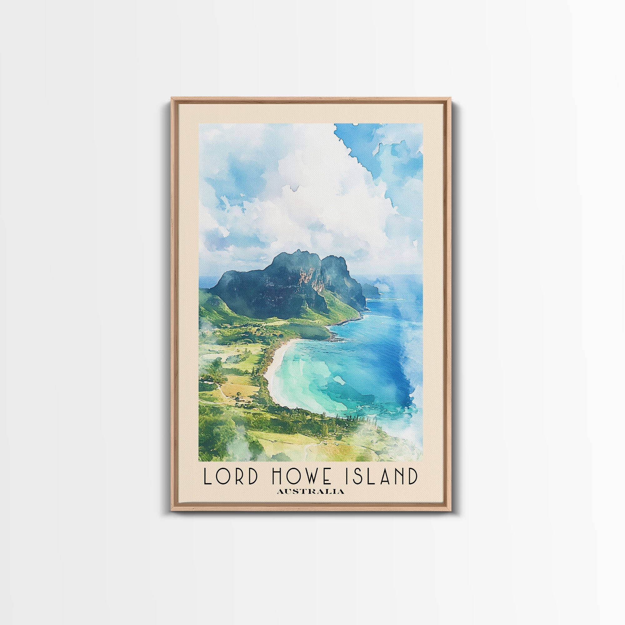Lord Howe Island, Australia Watercolor Beach Print, Vacation Gift, Aus