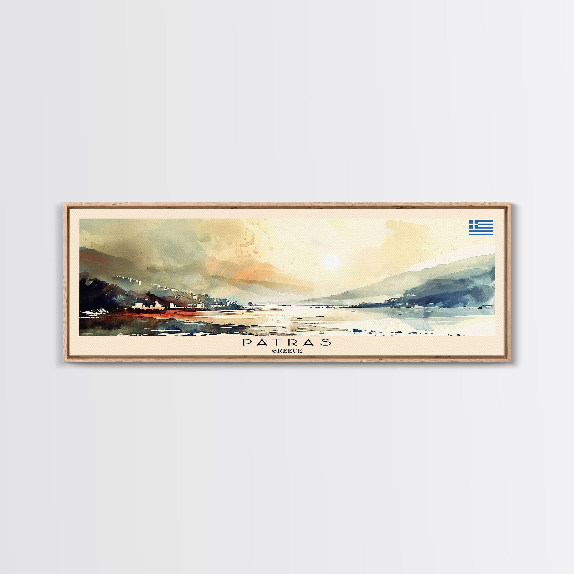 Patras Greece Travel Art, City Art, Framed Canvas Print or Metal Wall