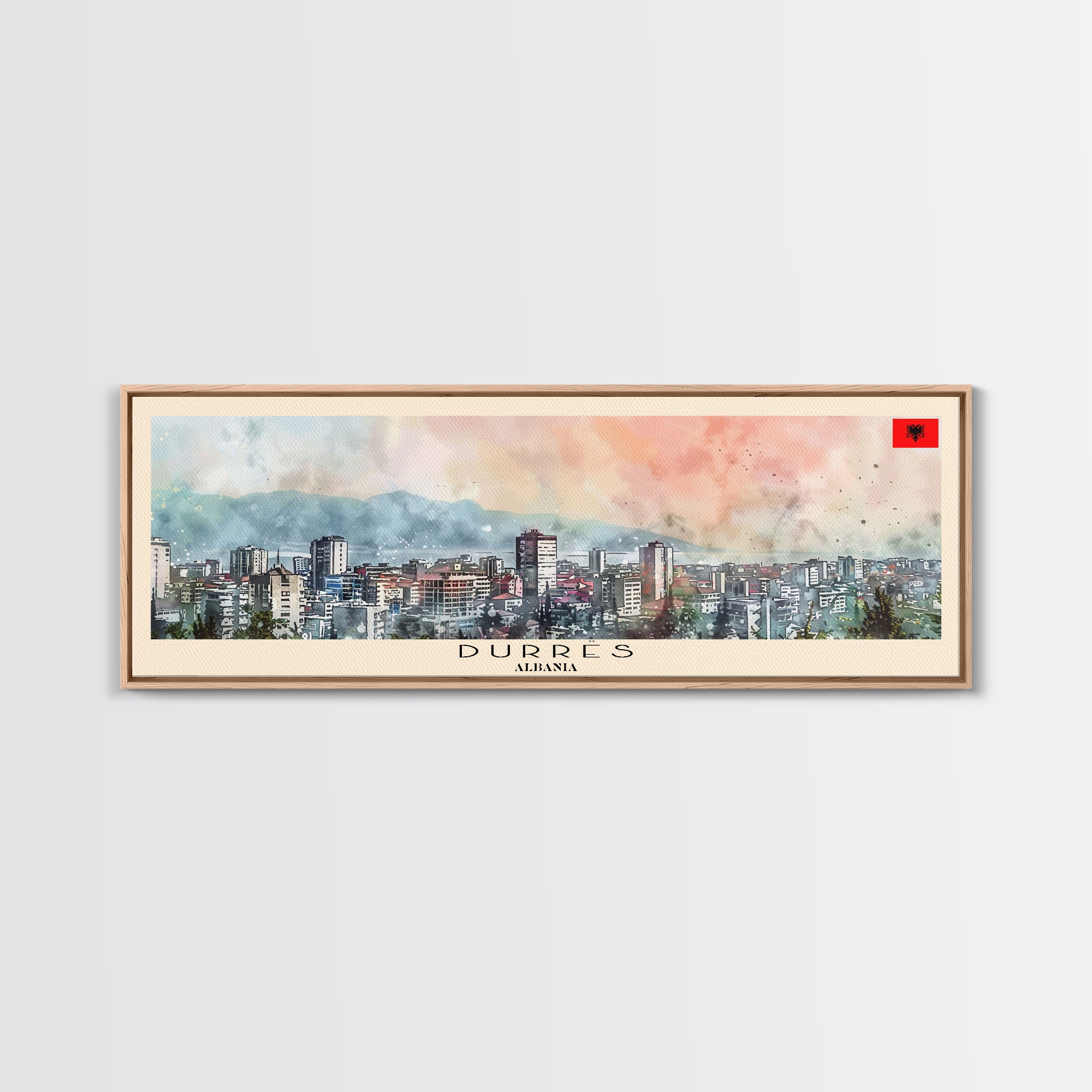 Durres Albania Travel Print Wall Art, Panoramic City Art, Travel Art,