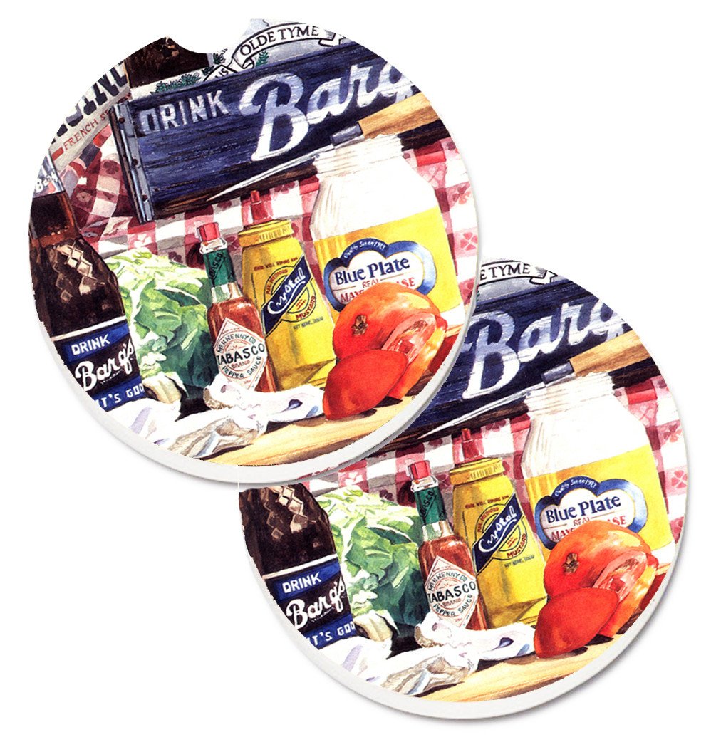 Blue Plate Mayonaise, Barq's a tomato sandwich Car Coasters – Set of 2