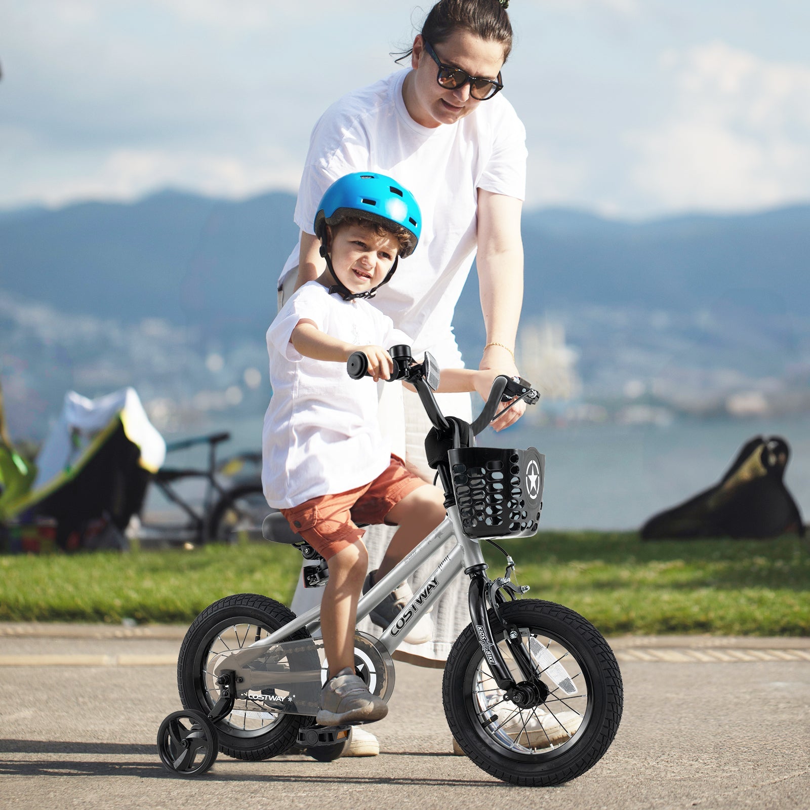 12 Inch Kids Bike Adjustable with Transparent Chain Cover for 3-4 Year