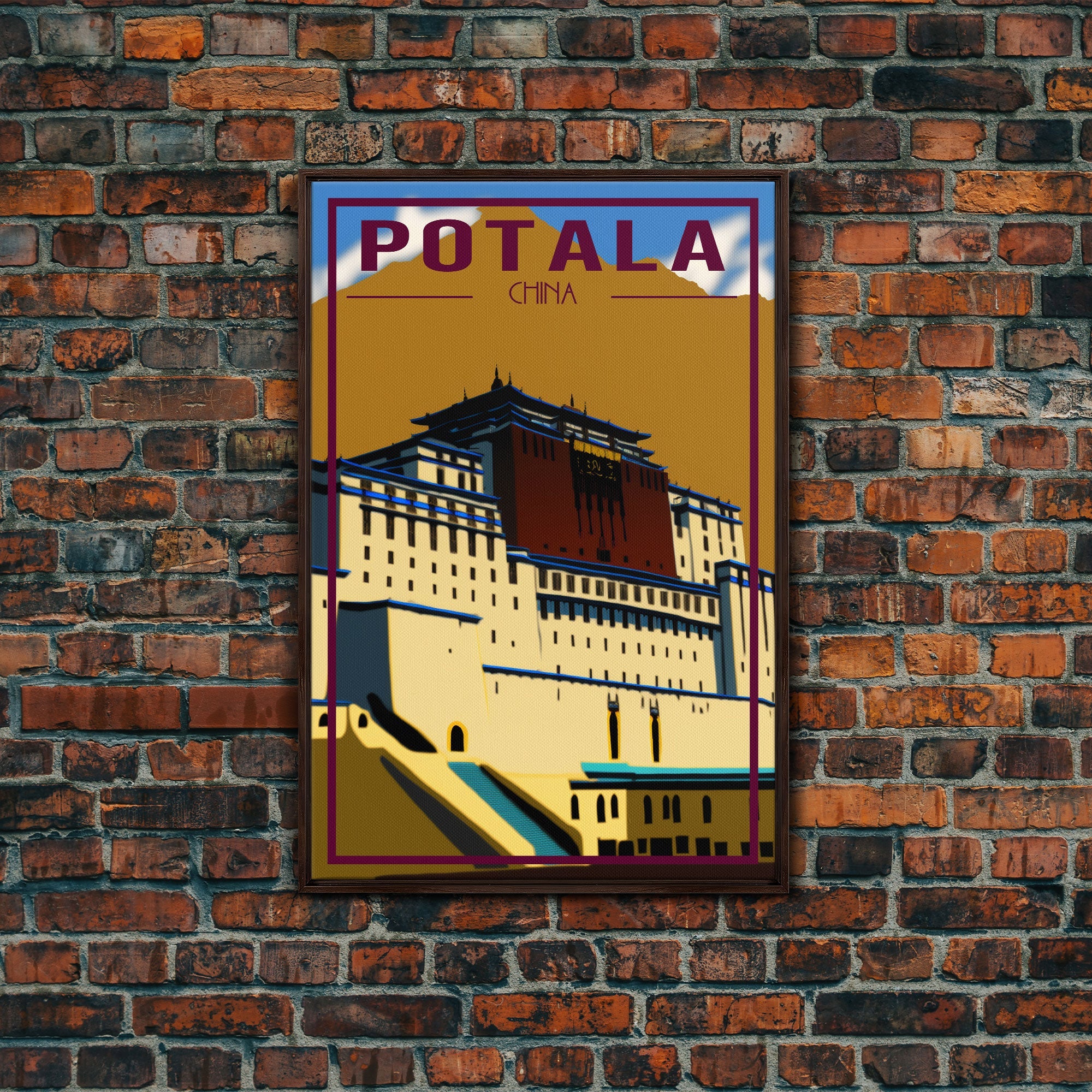 Potala Palace Wall Art, China Poster, Tibet Wall Print, Asia Wall Art,