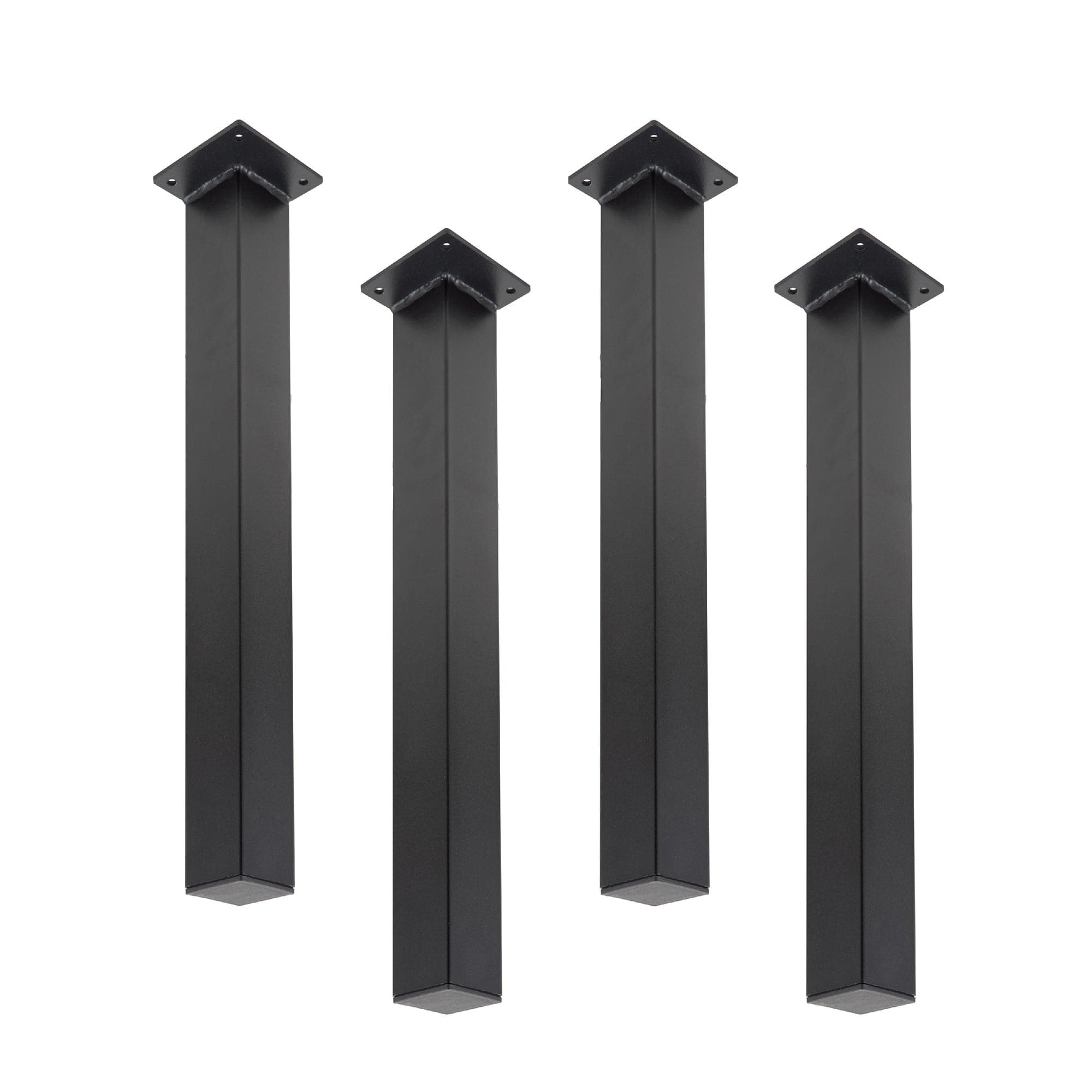 12 in. Skyline Matte Black Square Metal High-Rise Coffee Table Legs