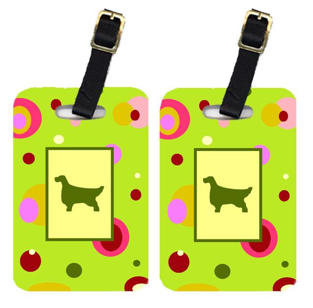 English Setter Luggage Tags – Set of 2 Durable Bag Tags with Straps