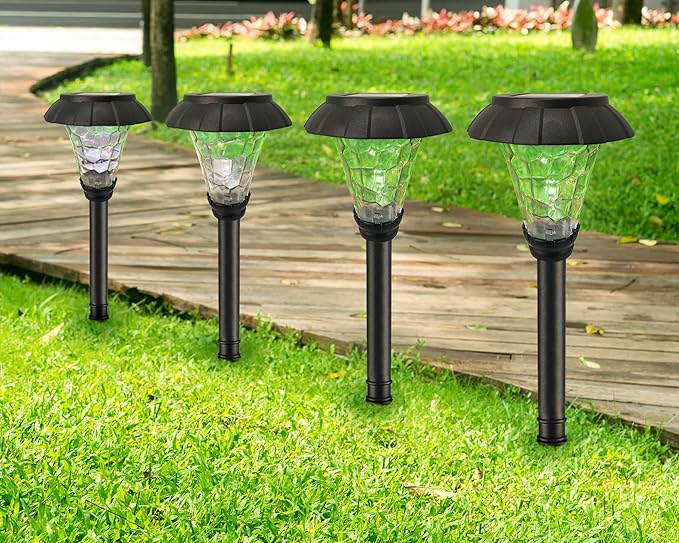 SmartYard Solar Pathway LED Lights -12 Pack (Warm White)