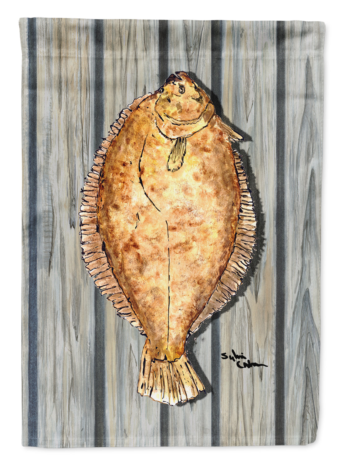 Fish Flounder Flag Canvas House Size