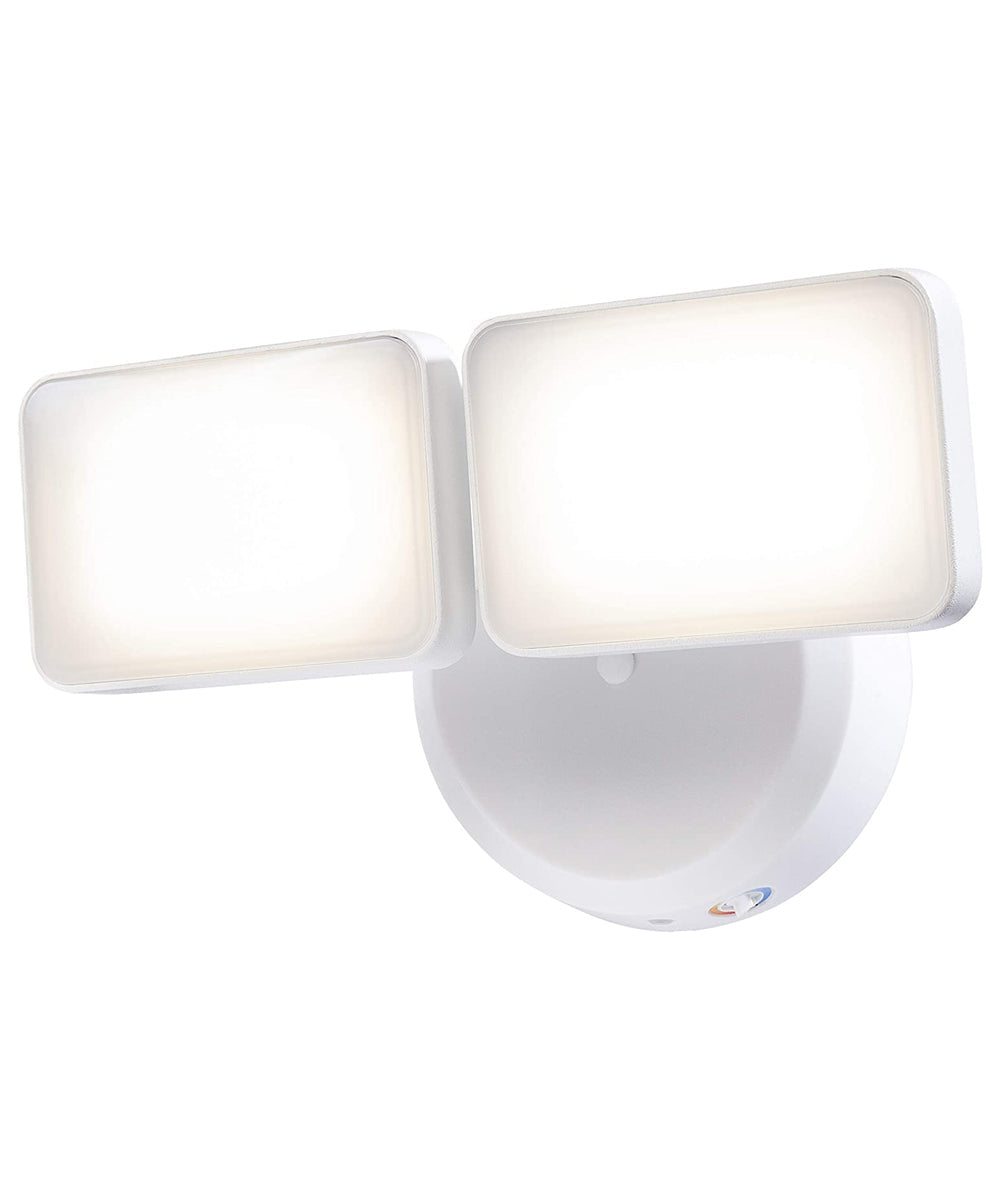 Outdoor LED Dual Head Wall Spot Light 2 Light Dusk to Dawn, White Fini