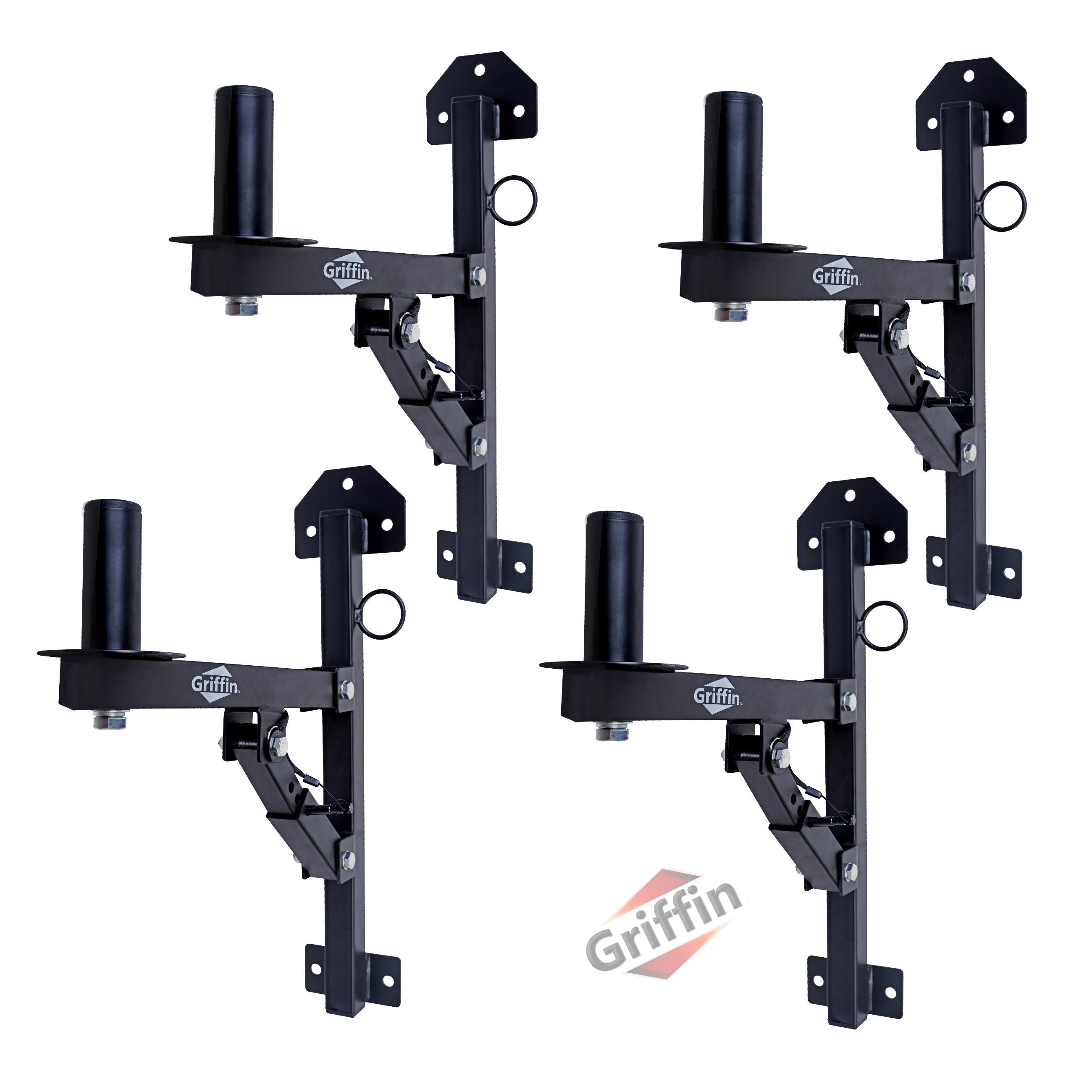 Wall Mount Brackets for PA Speakers (4 PACK) by GRIFFIN - Securing Loc