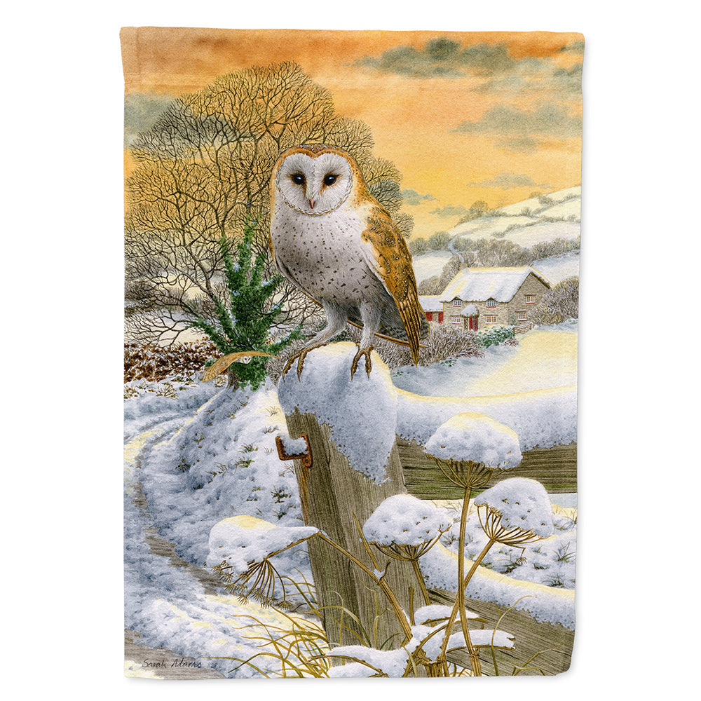 Sunset Barn Owl Flag Canvas House Size ASA2002CHF