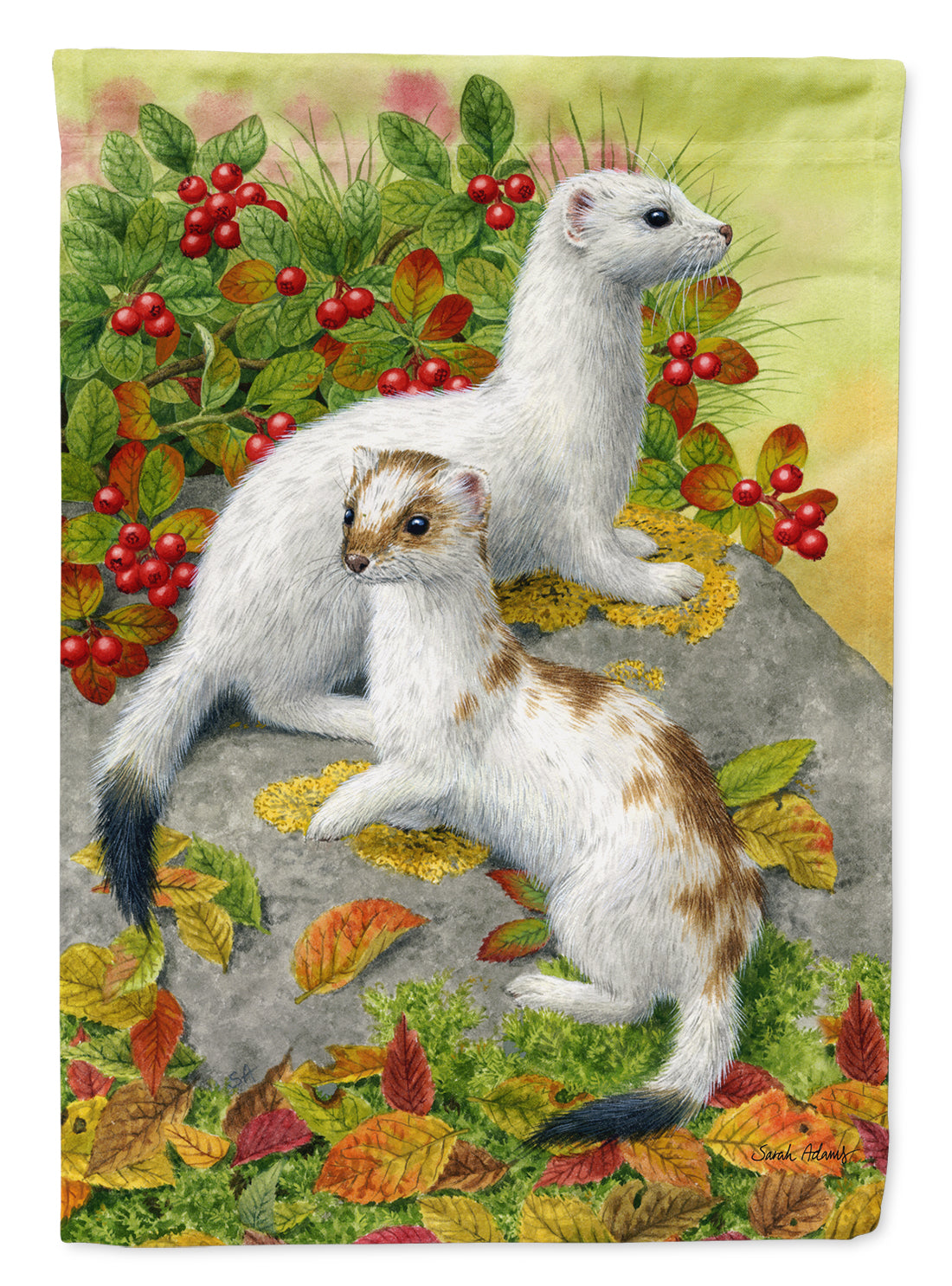 Ermine Stoat Short-tailed Weasel Garden Flag – Decorative Outdoor Yard