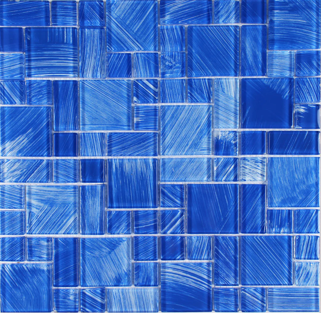 Aquatica Light Blue Random Glass Mosaic Tile 11.75"x11.75" - Watercolo