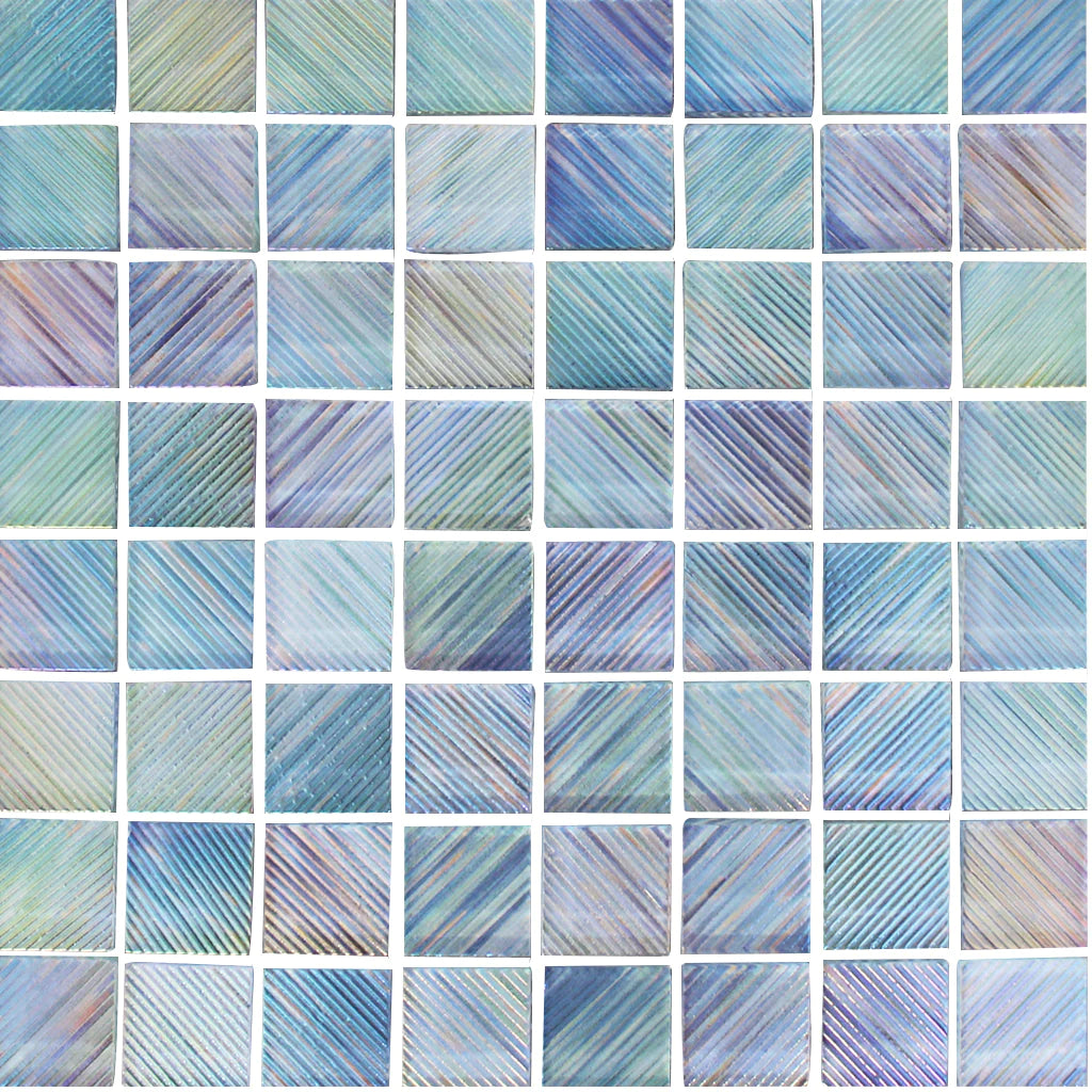 Aquatica Turquoise 1.5"x1.5" Glass Mosaic Tile 12"x12" - Ultraviolet C