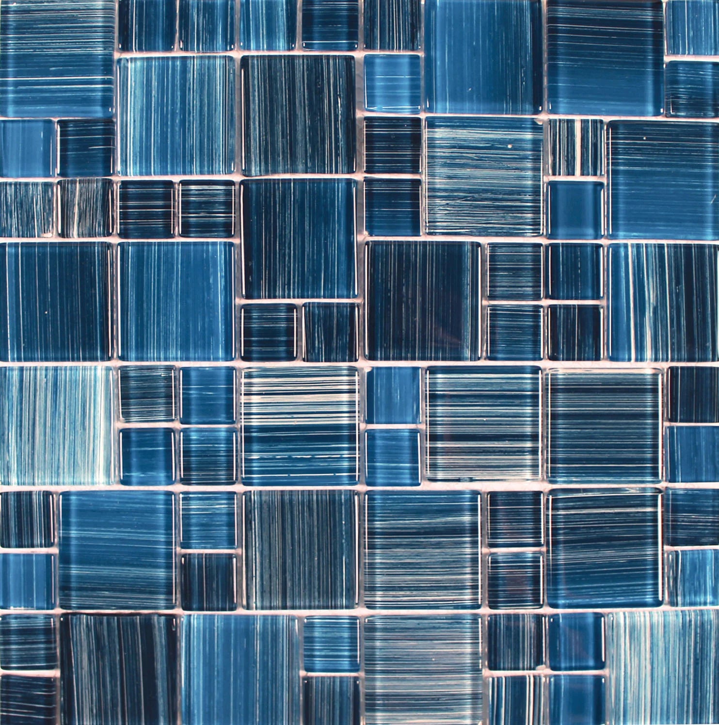 Aquatica Acqua Marine Random Glass Mosaic Tile 11.75"x11.75" - Bamboo