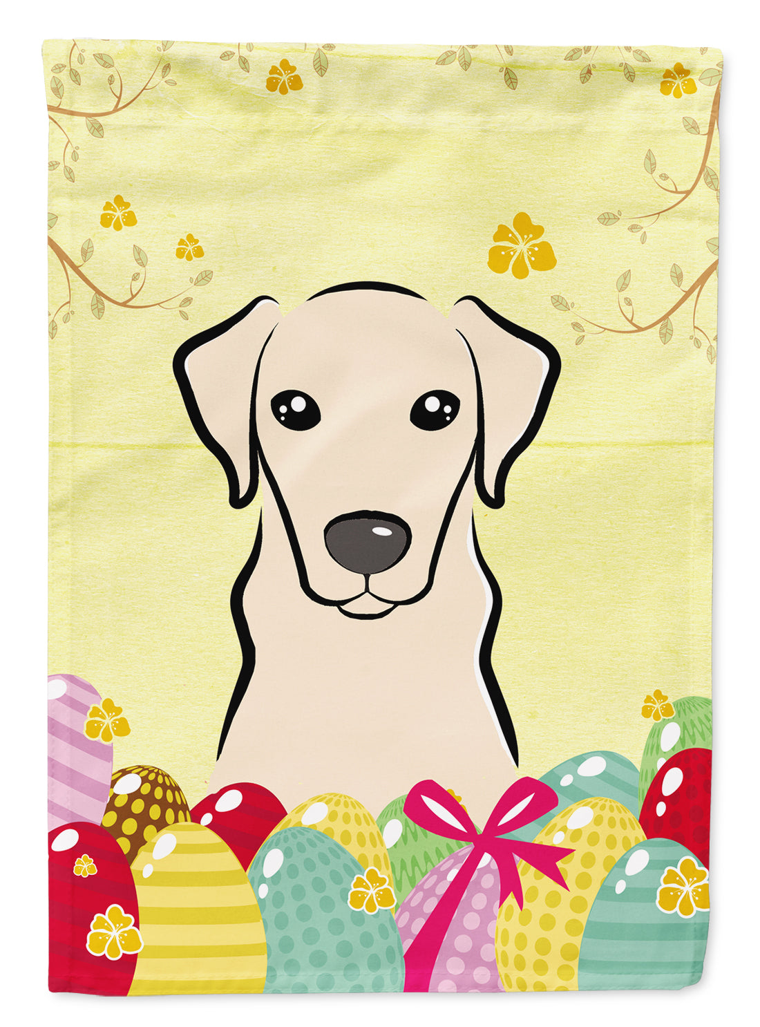 Yellow Labrador Easter Egg Hunt Garden Flag - Outdoor Decorative Yard