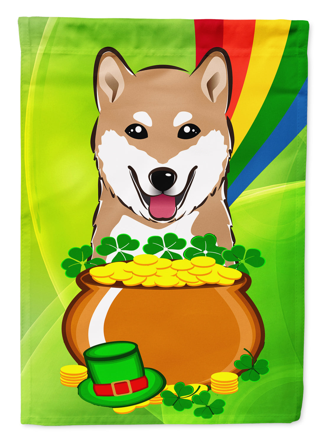 Shiba Inu St. Patrick's Day Garden Flag – Decorative Outdoor Yard Flag