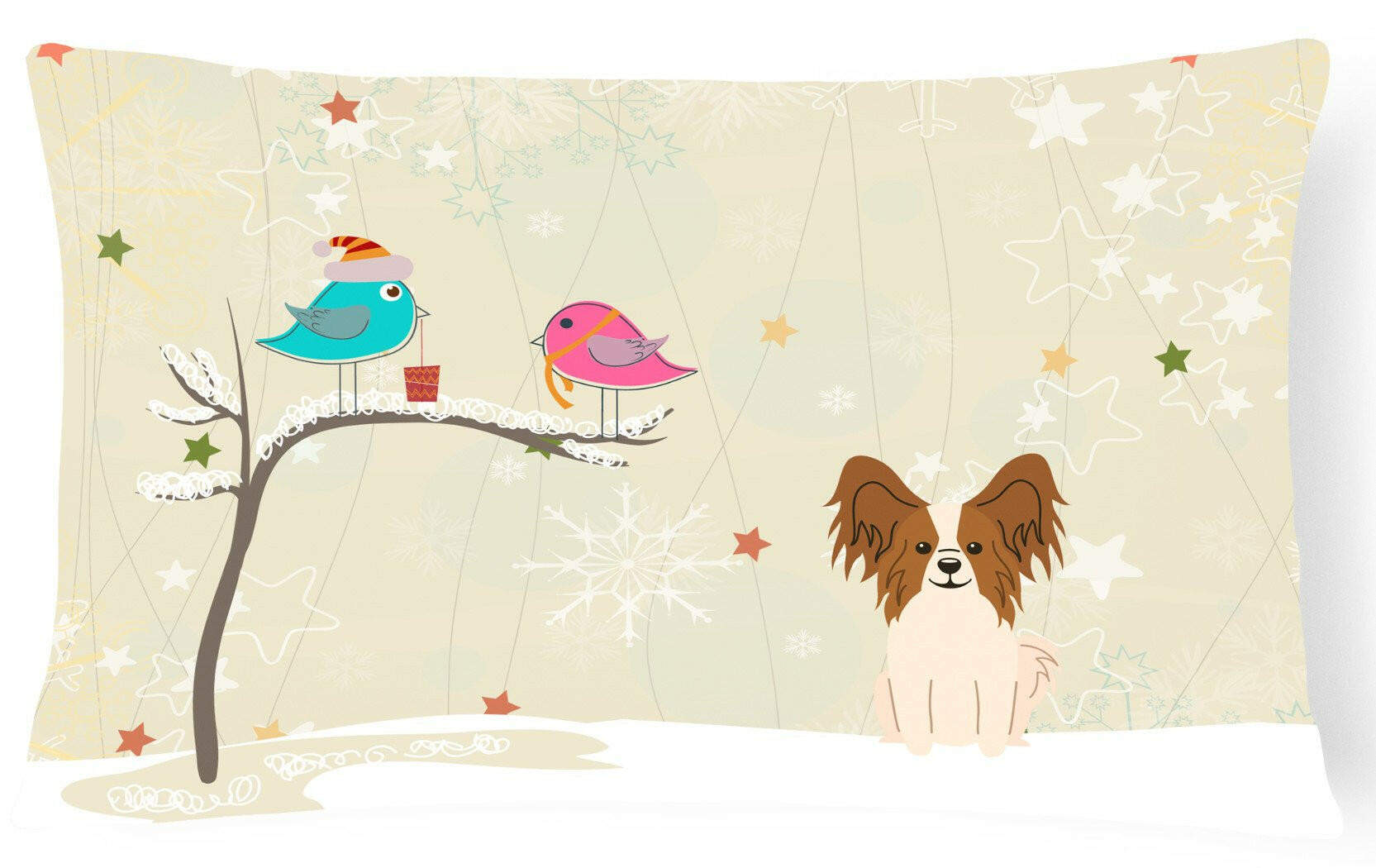 Christmas Presents between Friends Papillon Red White Canvas Fabric De