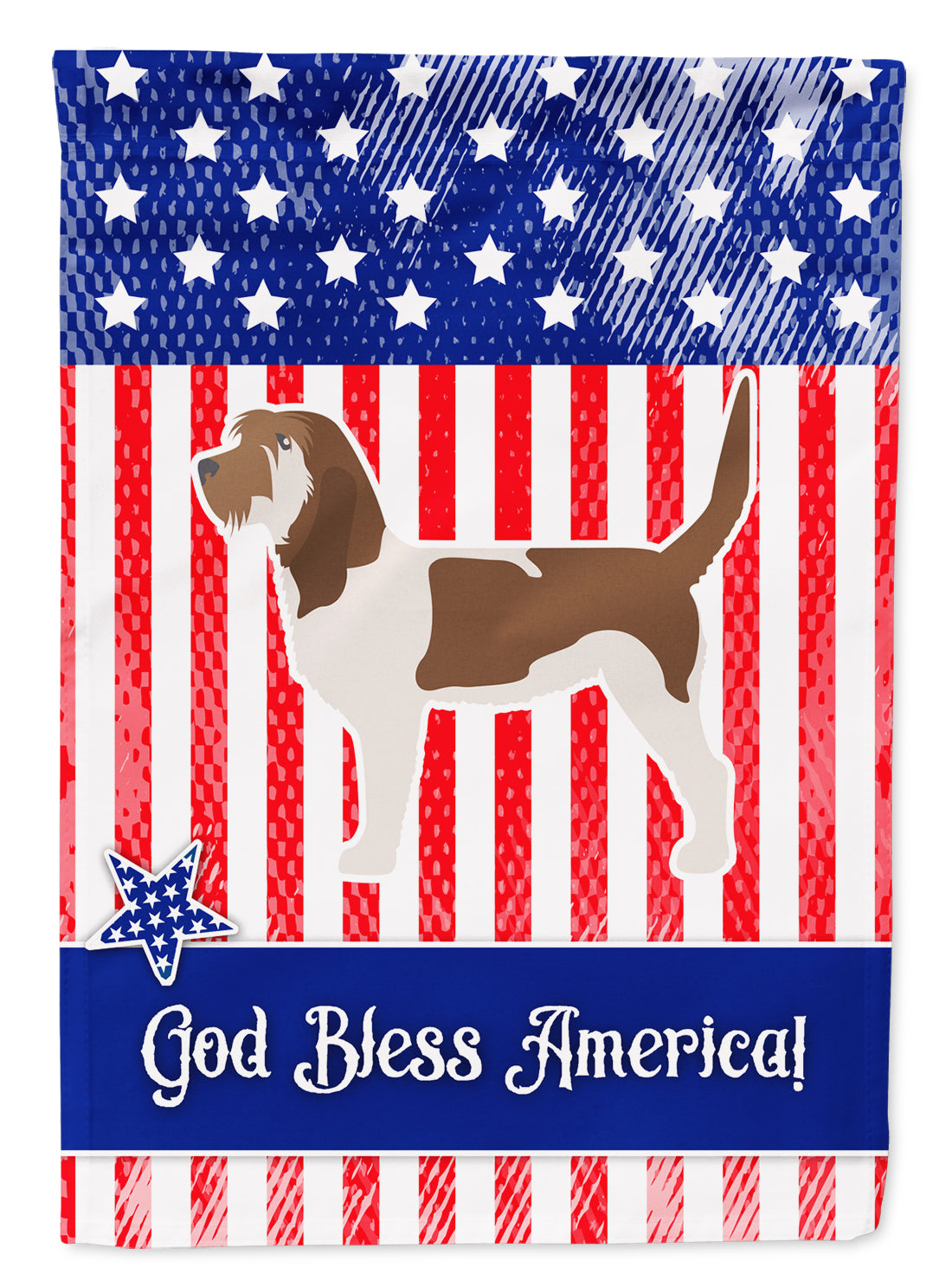 USA Patriotic Grand Basset Griffon Vendeen Garden Flag - Outdoor Decor