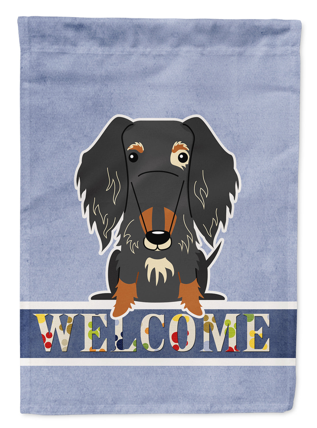 Wire Haired Dachshund Dapple Welcome Garden Flag - Outdoor Decorative