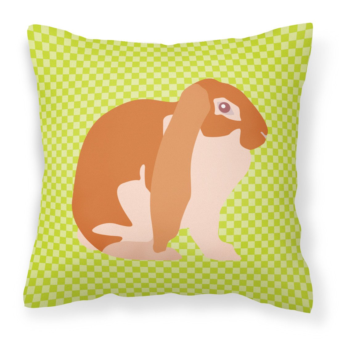 English Lop Rabbit Green Fabric Decorative Pillow BB7788PW1818