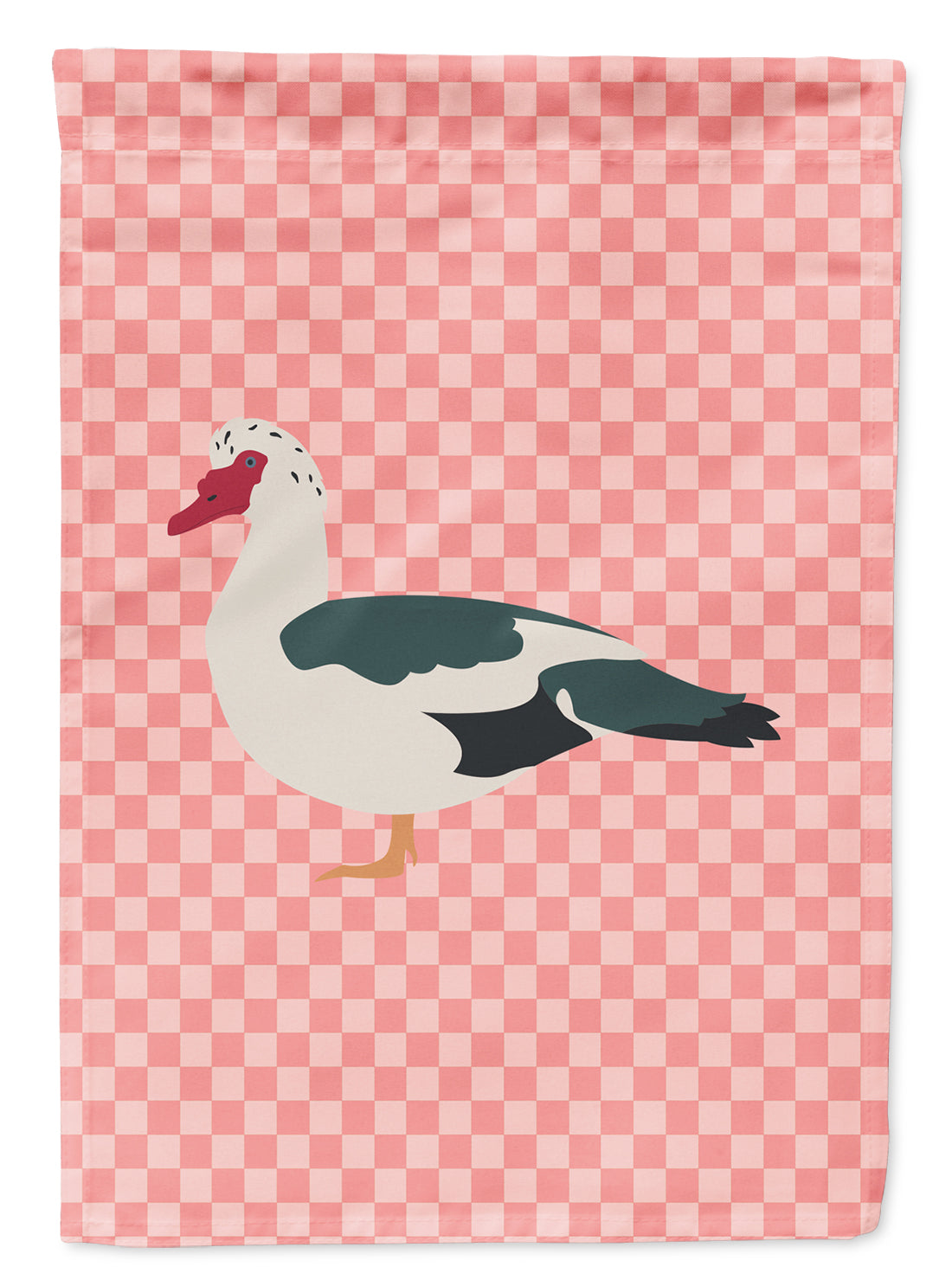 Muscovy Duck Pink Check Garden Flag - Outdoor Decorative Yard Flag