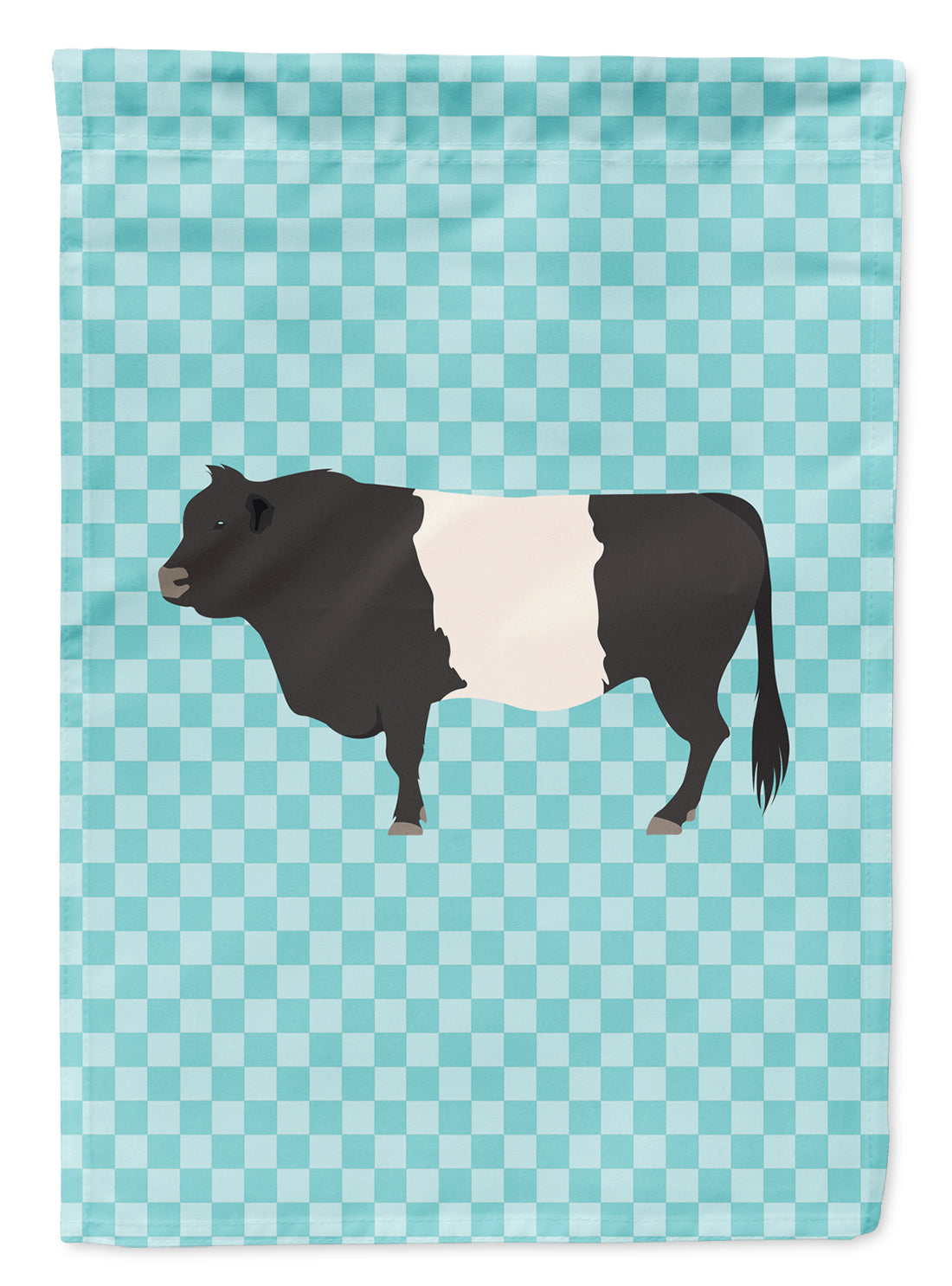 Belted Galloway Cow Blue Check Garden Flag - Outdoor Decorative Yard F